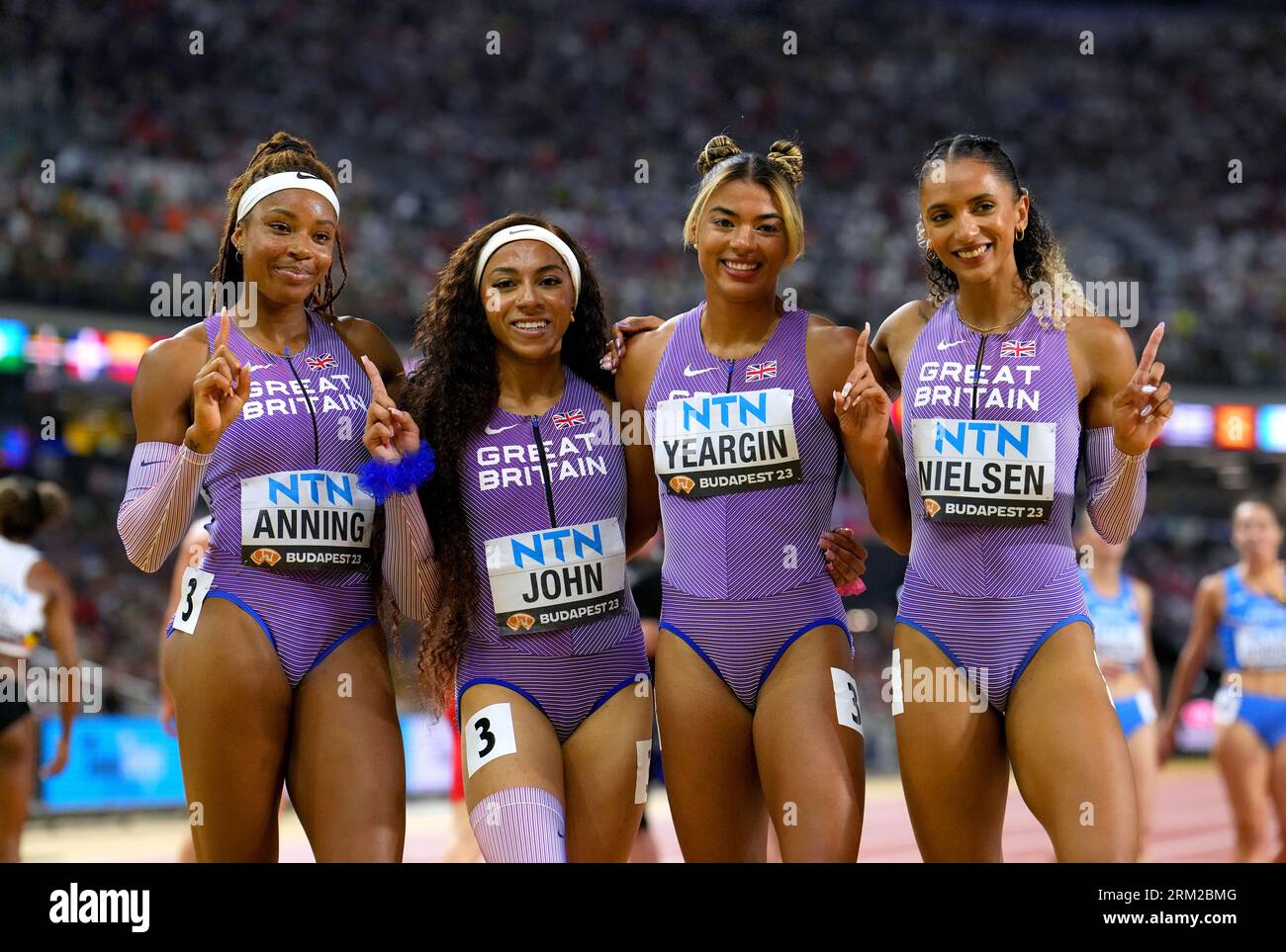 Great Britain's Amber Anning, Yemi Mary John, Nicole Yeargin and Laviai ...