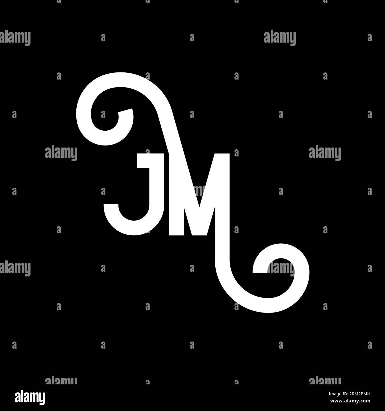 JM letter logo design on black background. JM creative initials letter ...