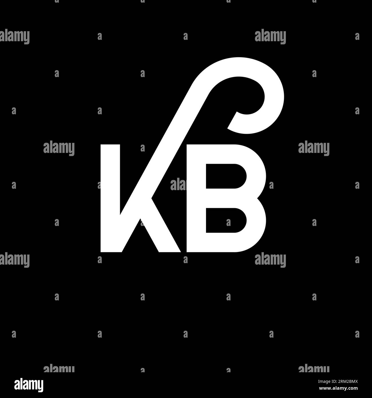 KB letter logo design on black background. KB creative initials letter ...