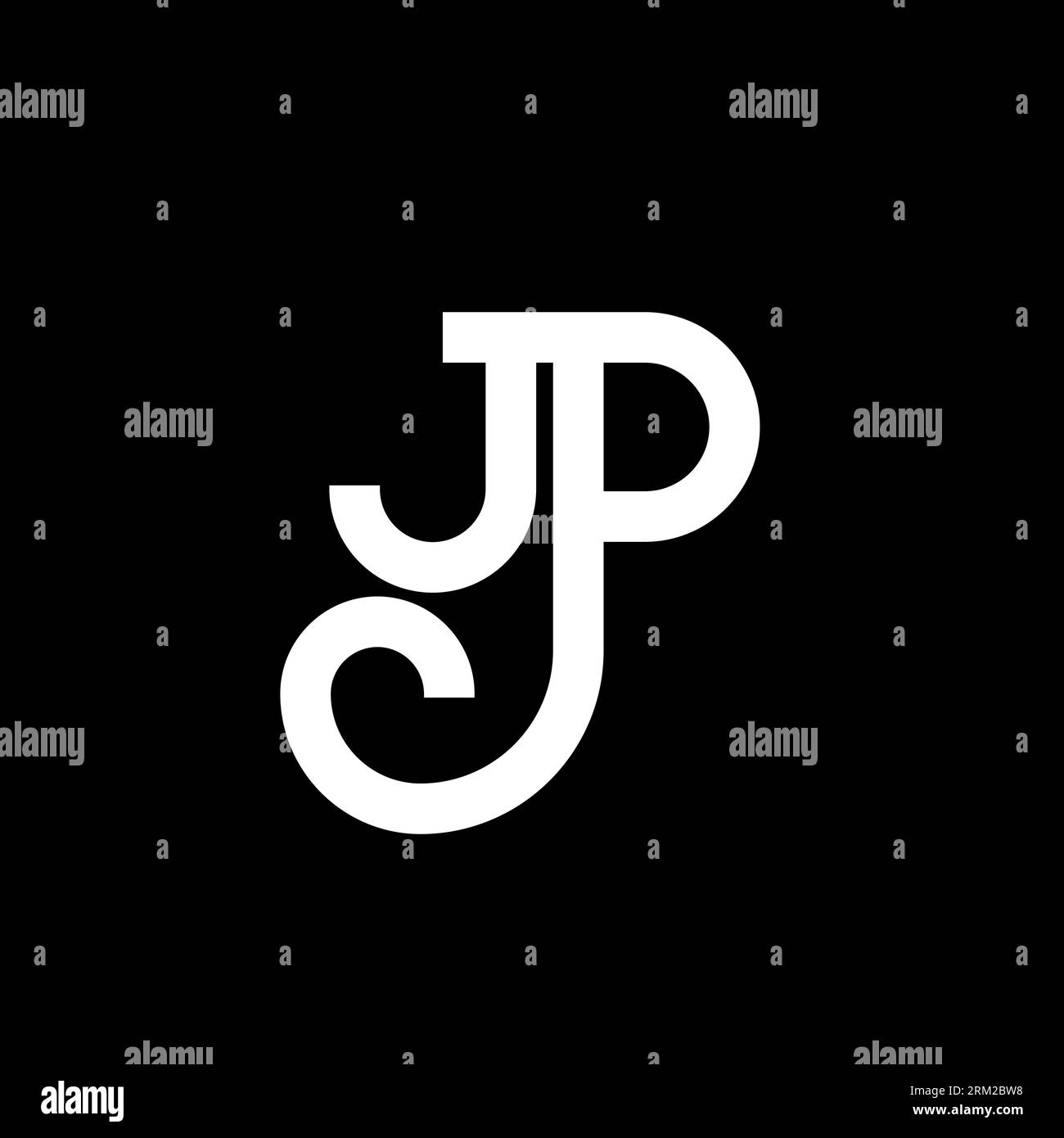 JP letter logo design on black background. JP creative initials letter ...