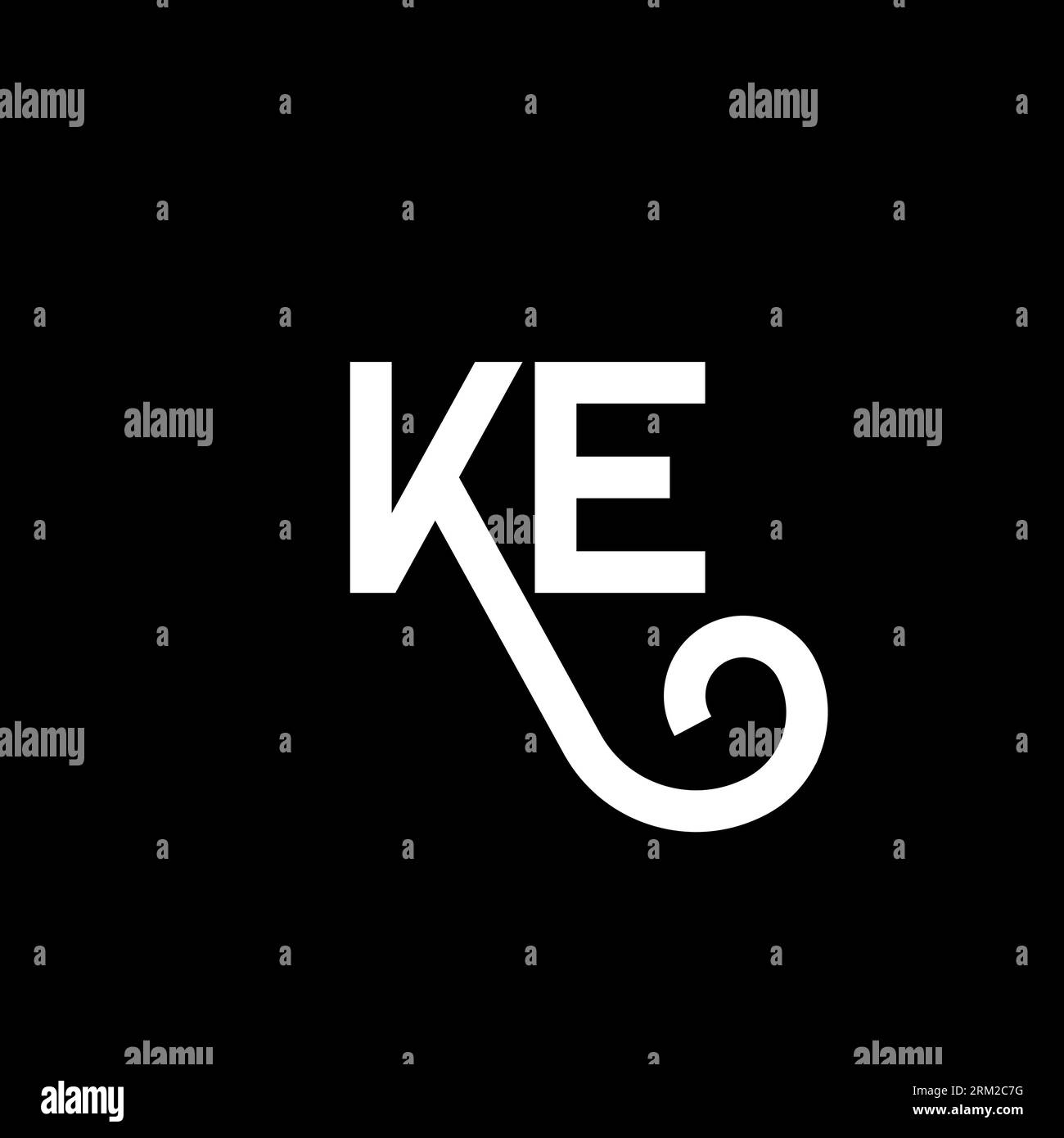 KE letter logo design on black background. KE creative initials letter ...