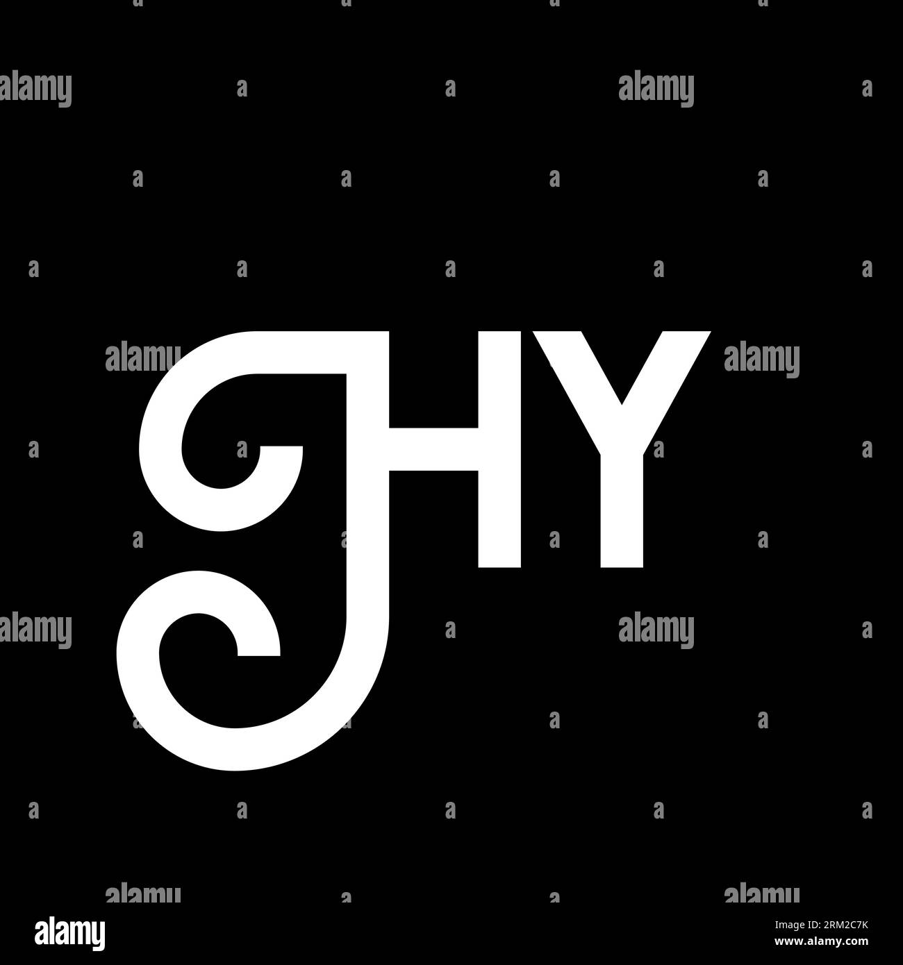 HY letter logo design on black background. HY creative initials letter ...