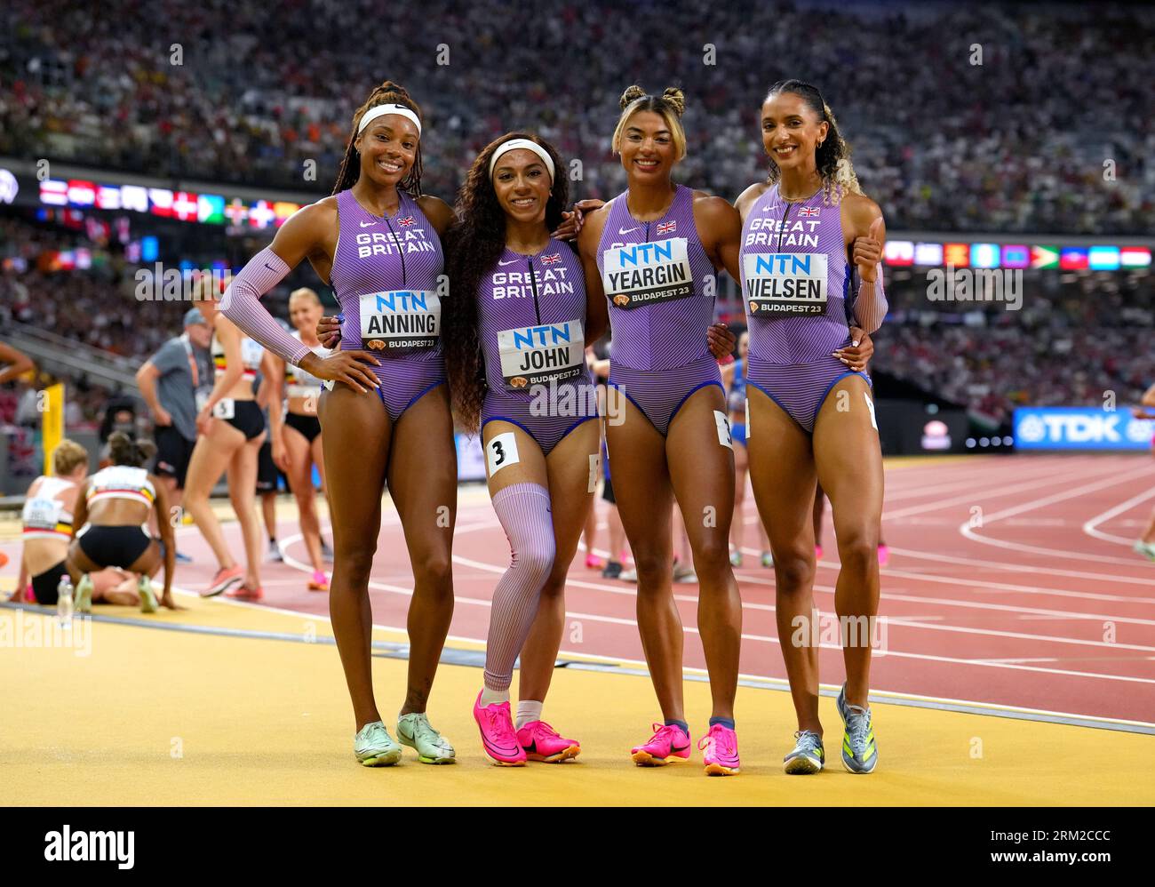 Great Britain's Amber Anning, Yemi Mary John, Nicole Yeargin and Laviai ...