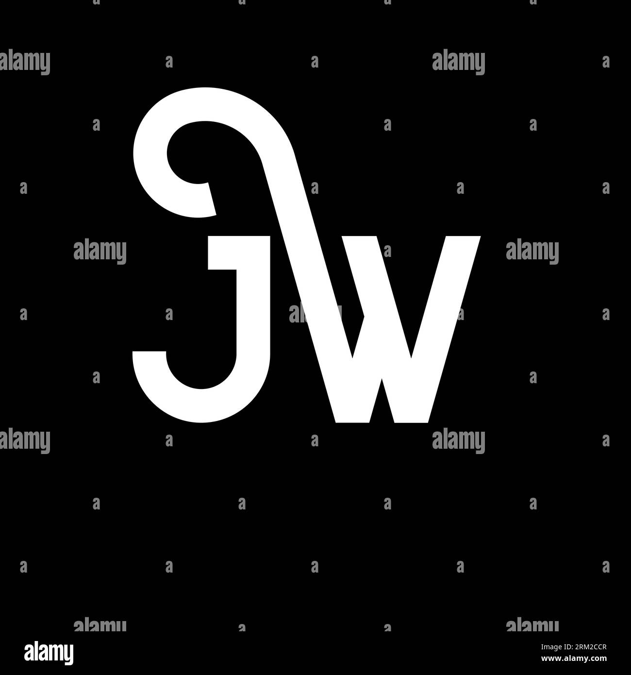 JW letter logo design on black background. JW creative initials letter ...