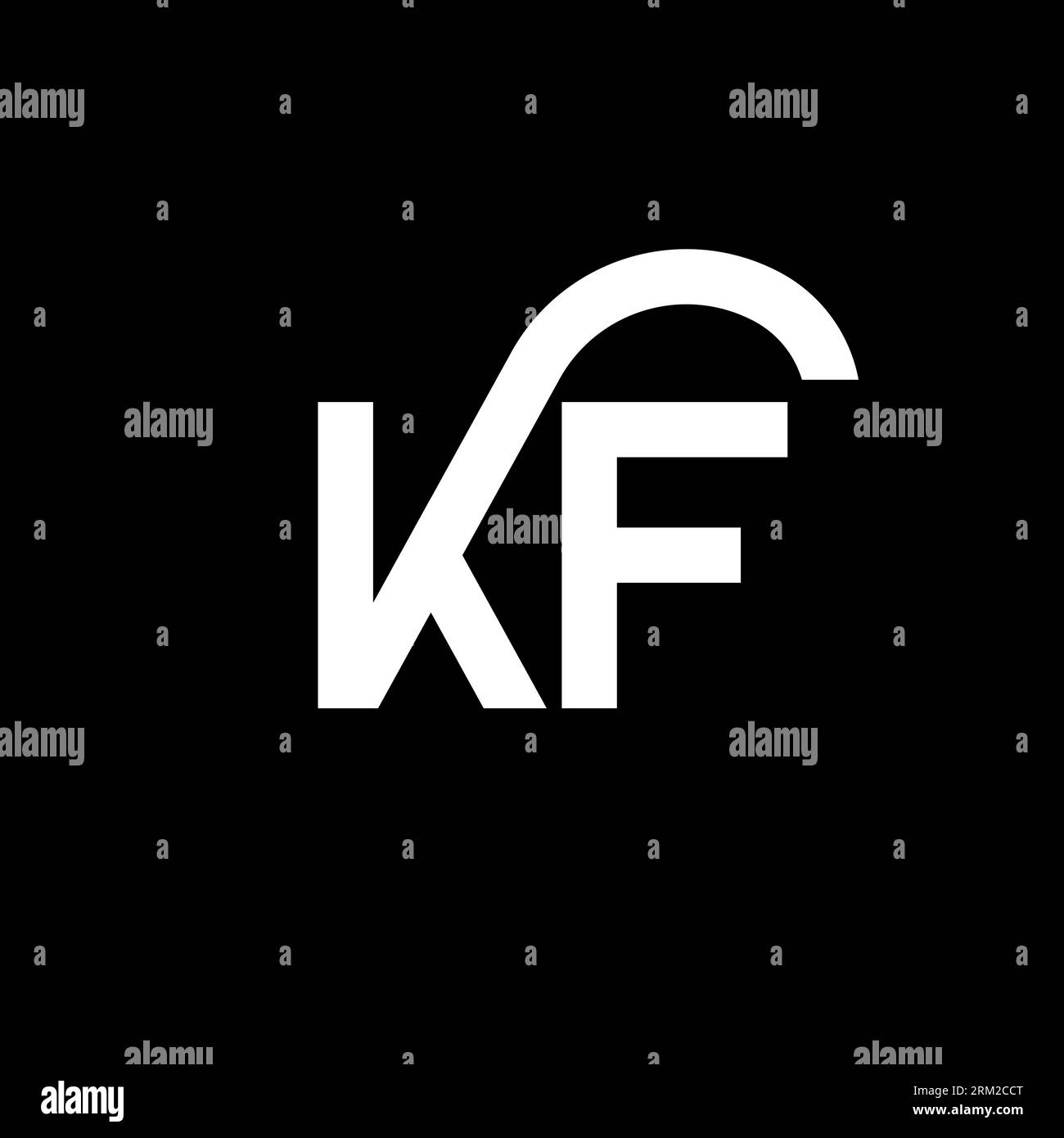 KF letter logo design on black background. KF creative initials letter ...