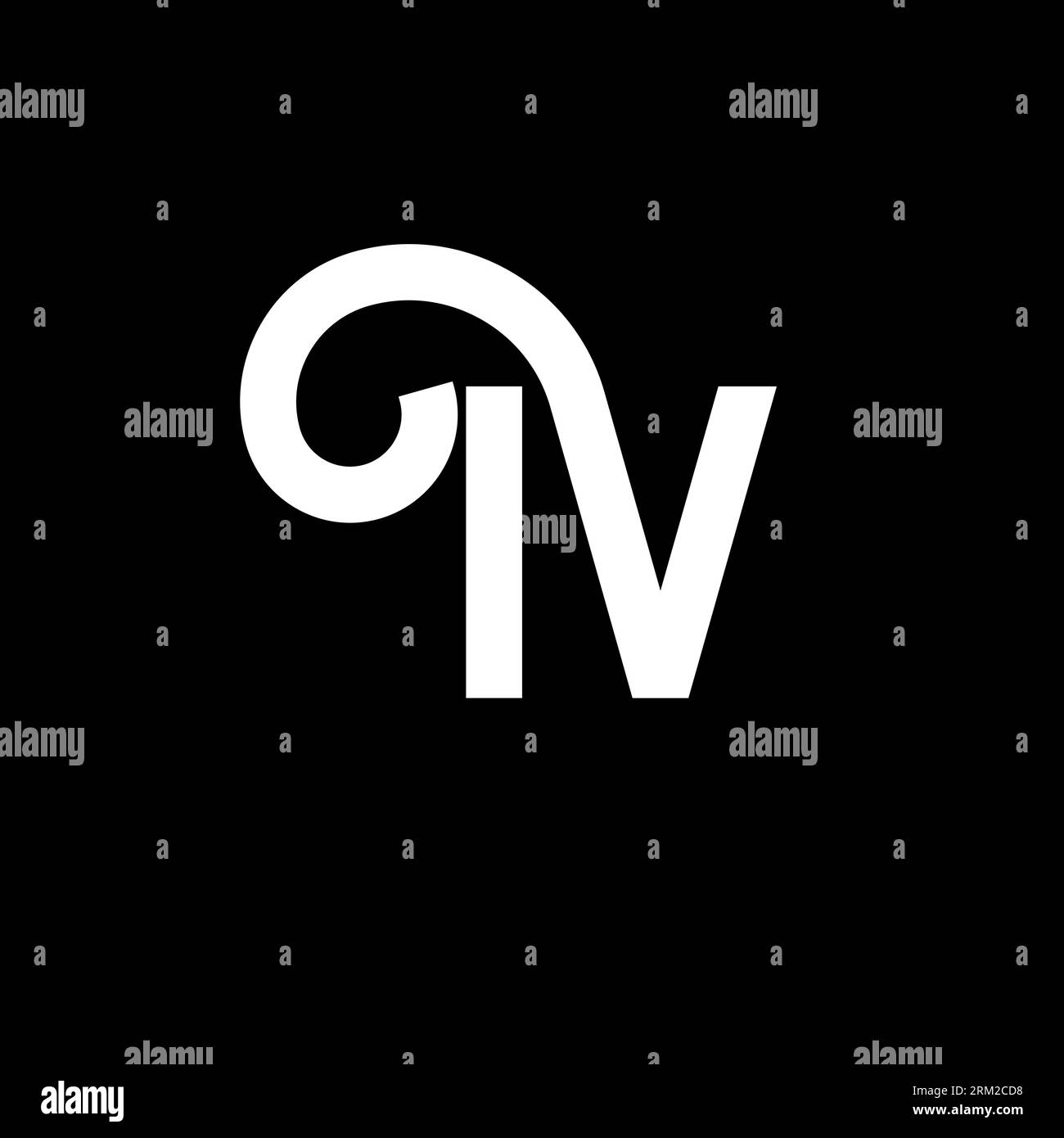 IV letter logo design on black background. IV creative initials letter ...