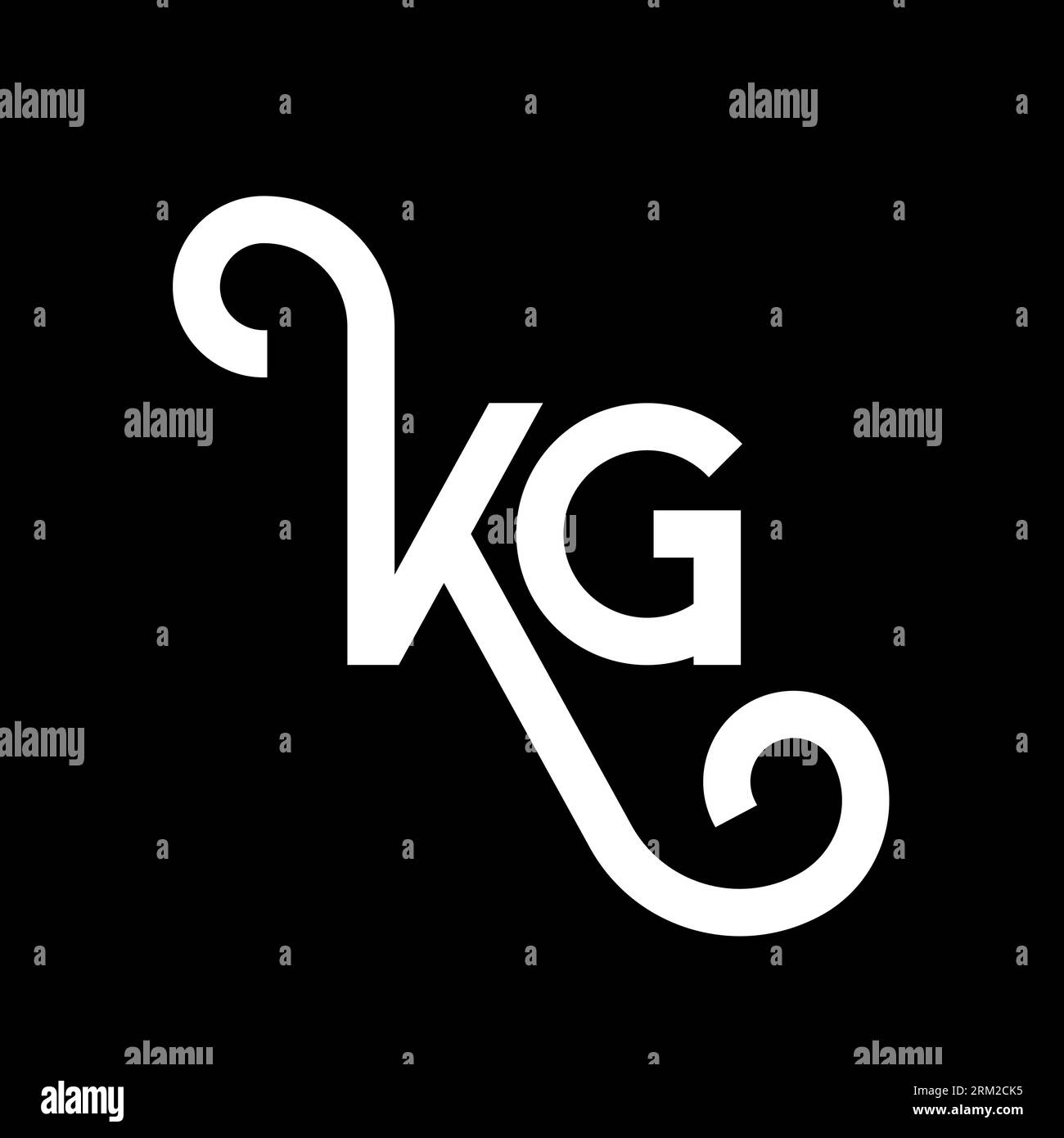 KG letter logo design on black background. KG creative initials letter ...