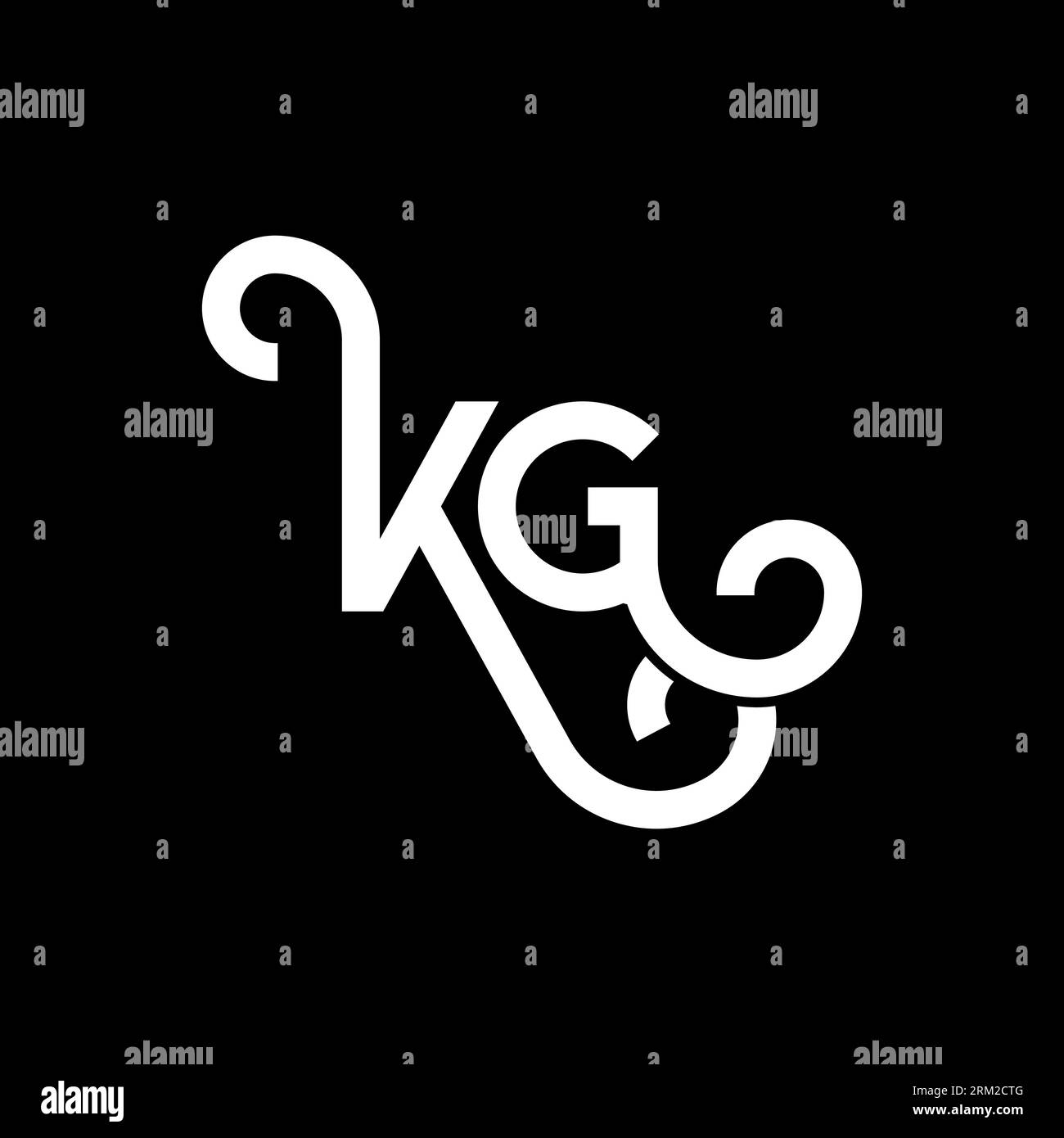 KG letter logo design on black background. KG creative initials letter ...