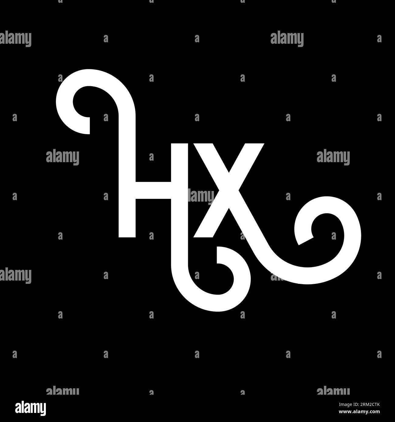 HX letter logo design on black background. HX creative initials letter ...