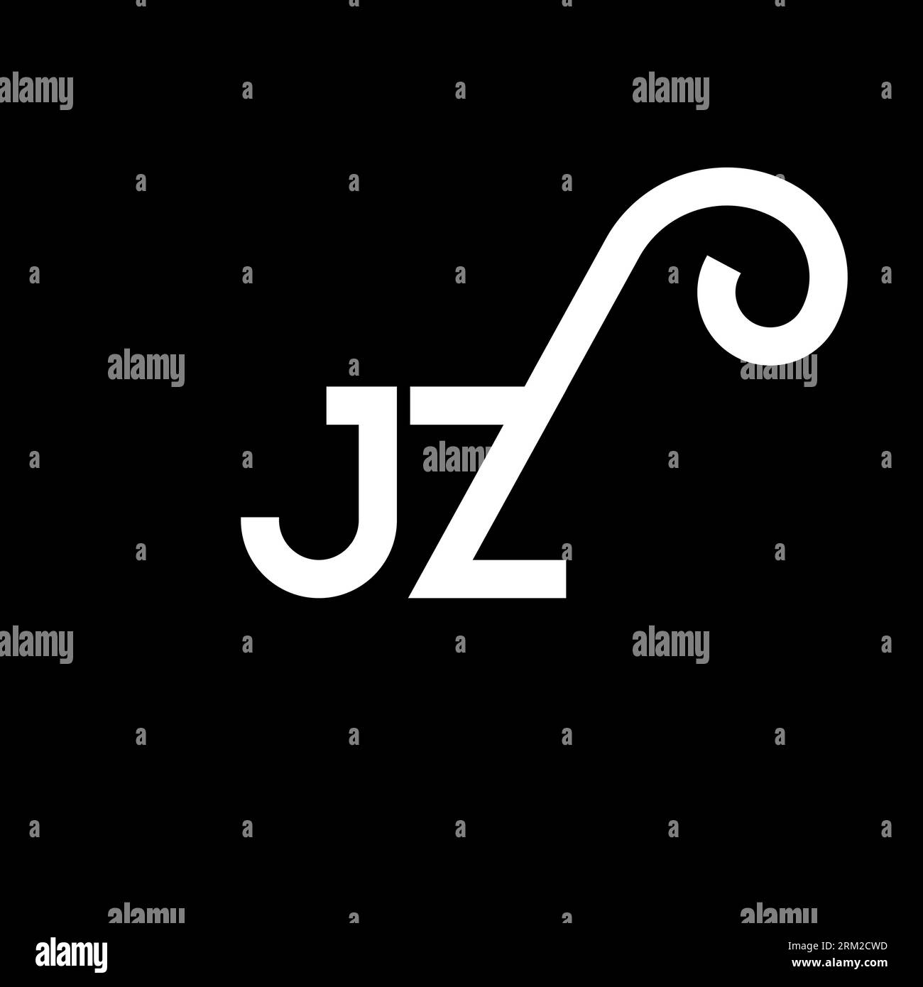 JZ letter logo design on black background. JZ creative initials letter ...