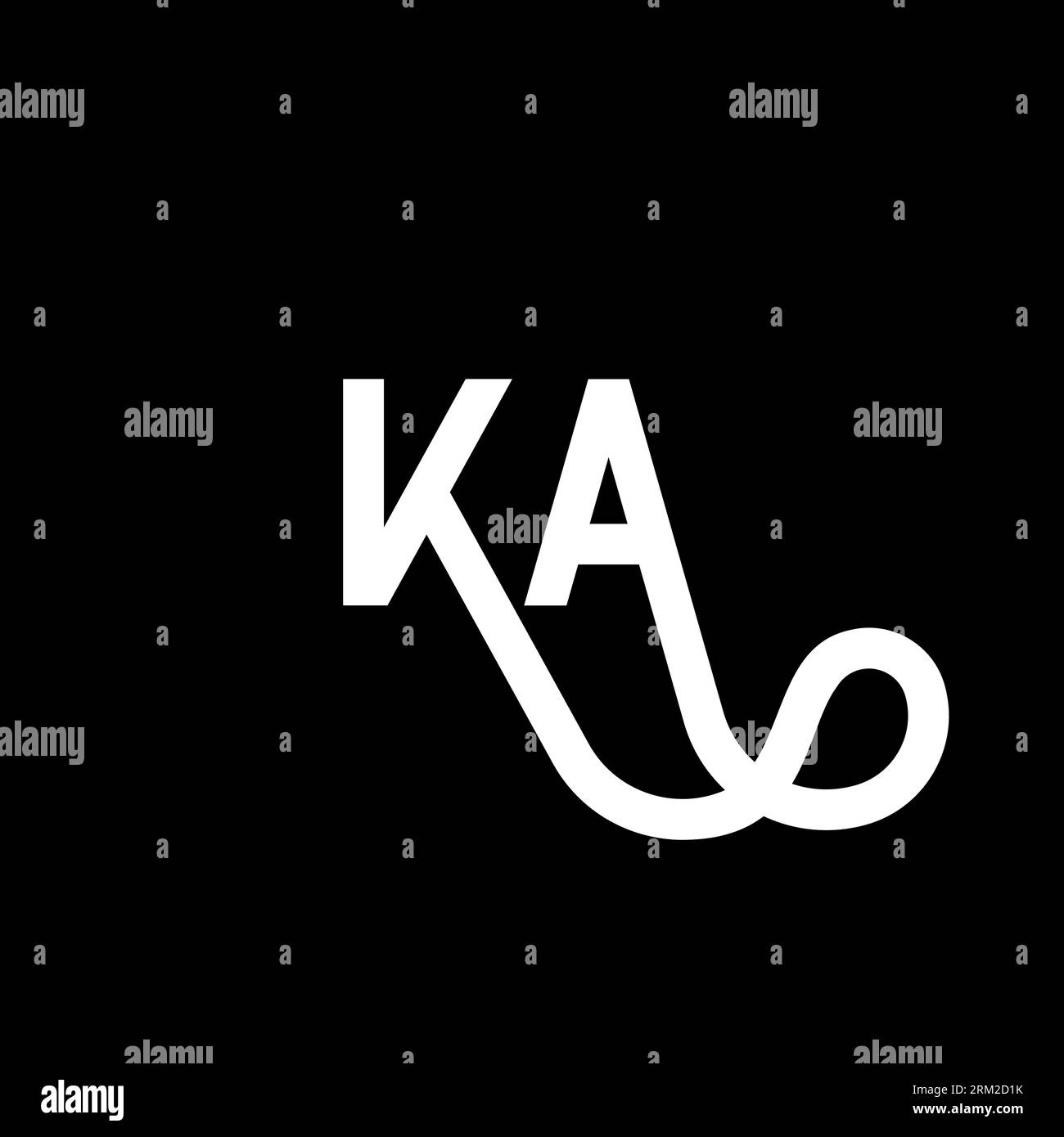 KA letter logo design on black background. KA creative initials letter ...