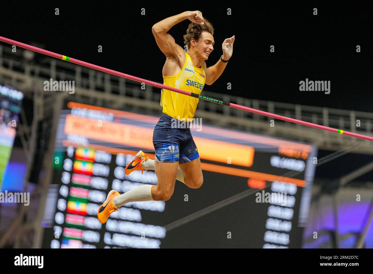 Armand Duplantis, of Sweden, competes in the Men's pole vault final ...