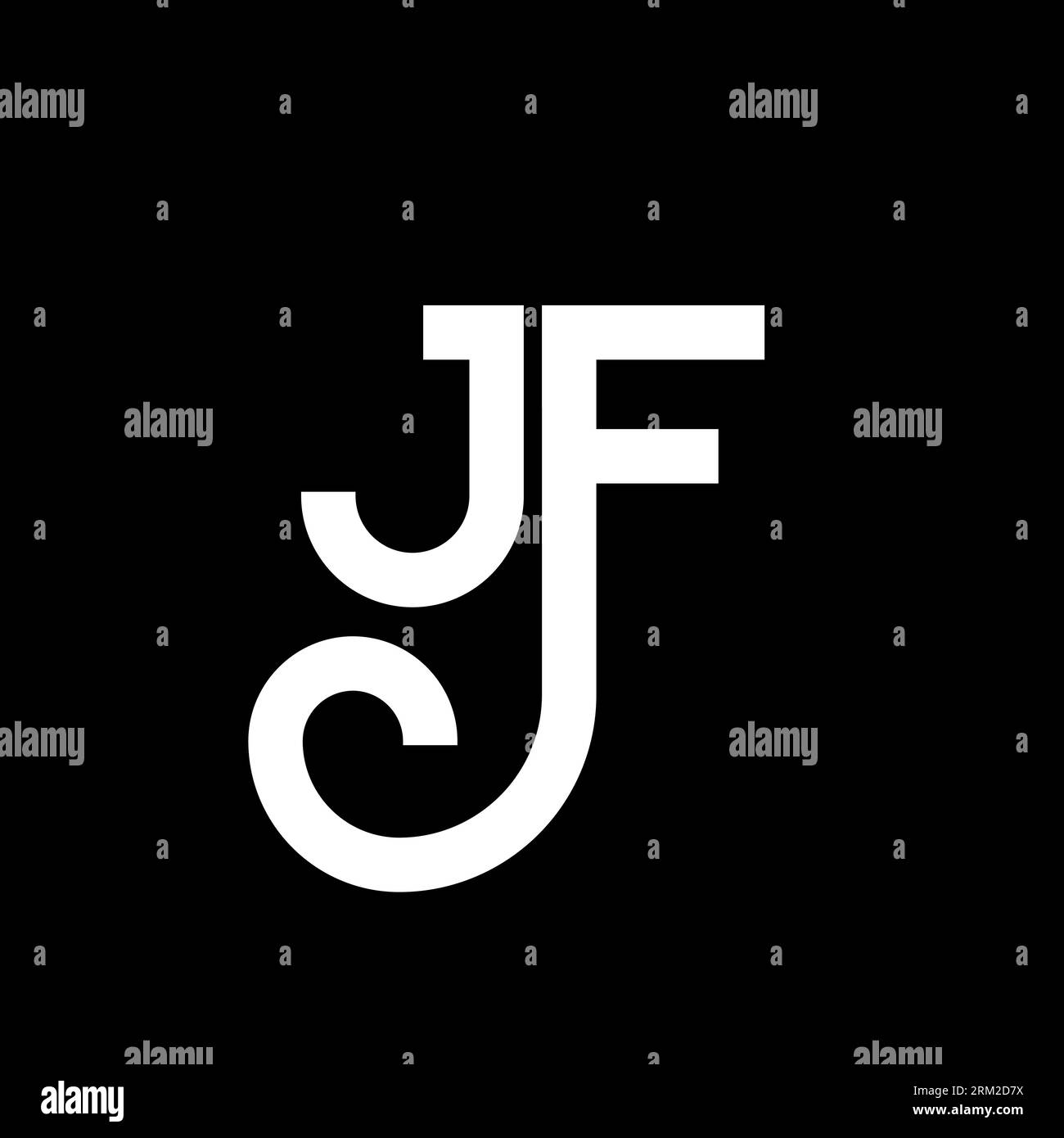 JF letter logo design on black background. JF creative initials letter ...