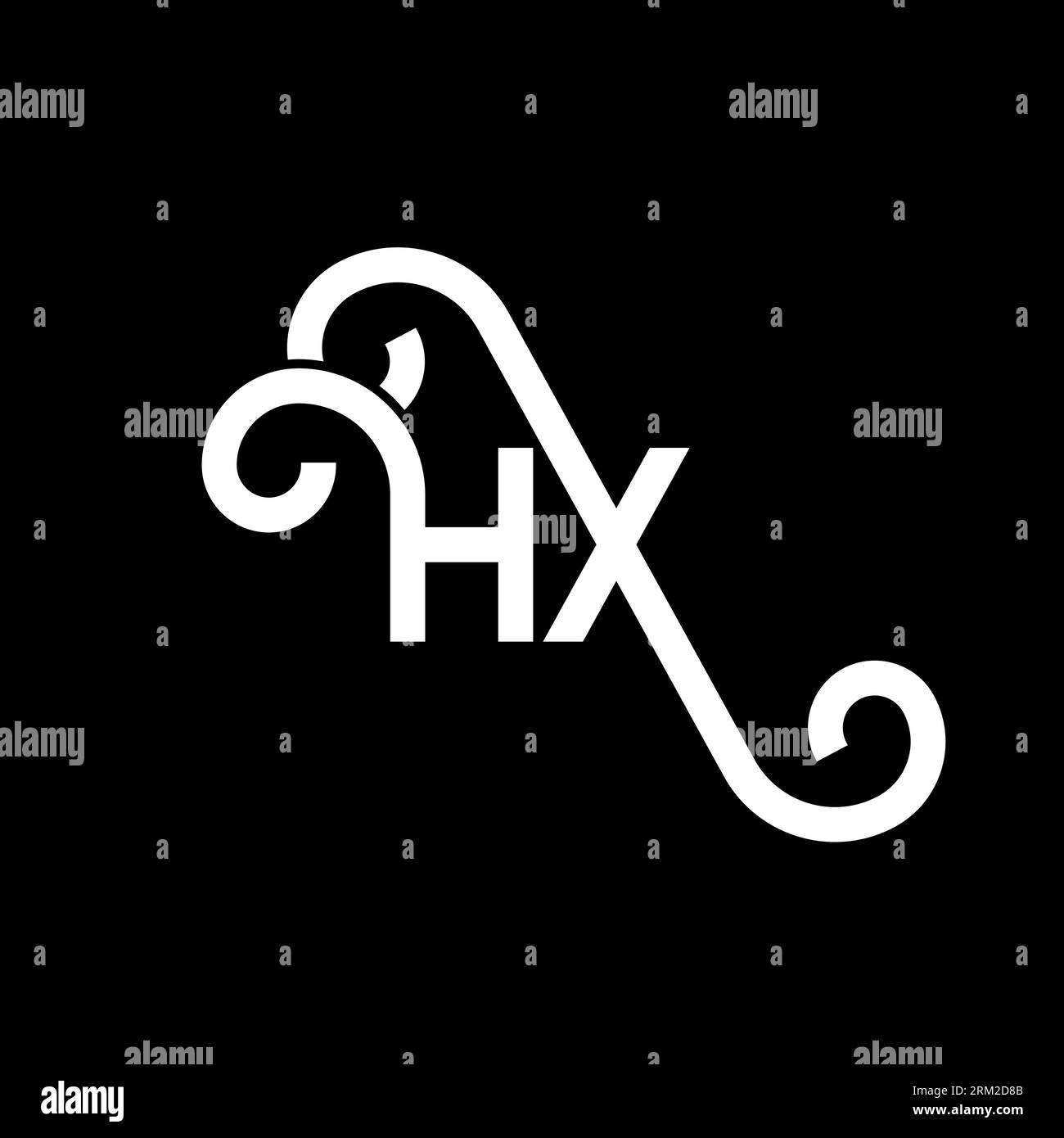 HX letter logo design on black background. HX creative initials letter ...