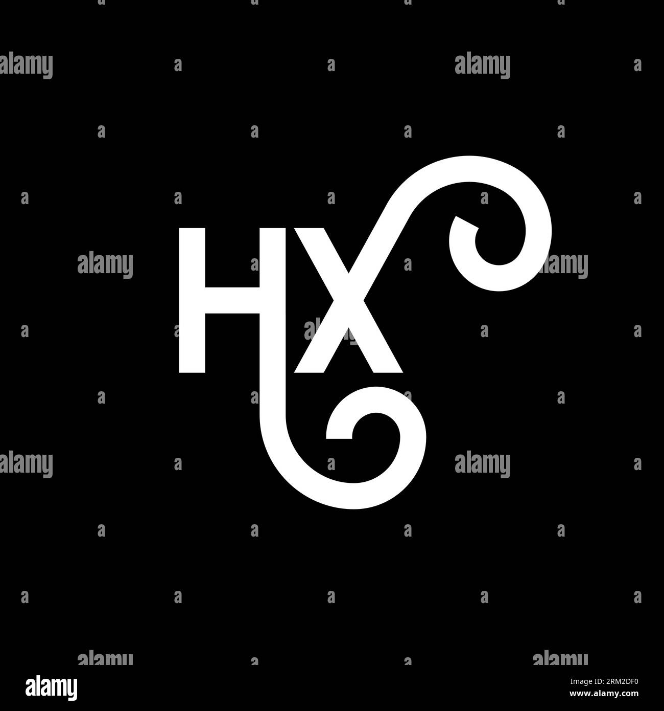 HX letter logo design on black background. HX creative initials letter ...