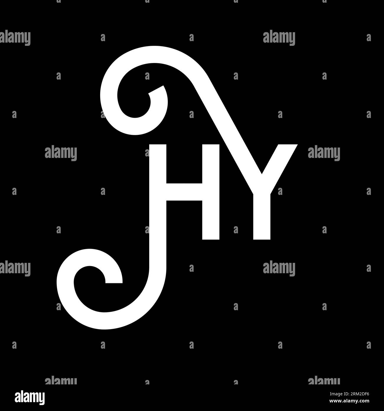 HY letter logo design on black background. HY creative initials letter ...
