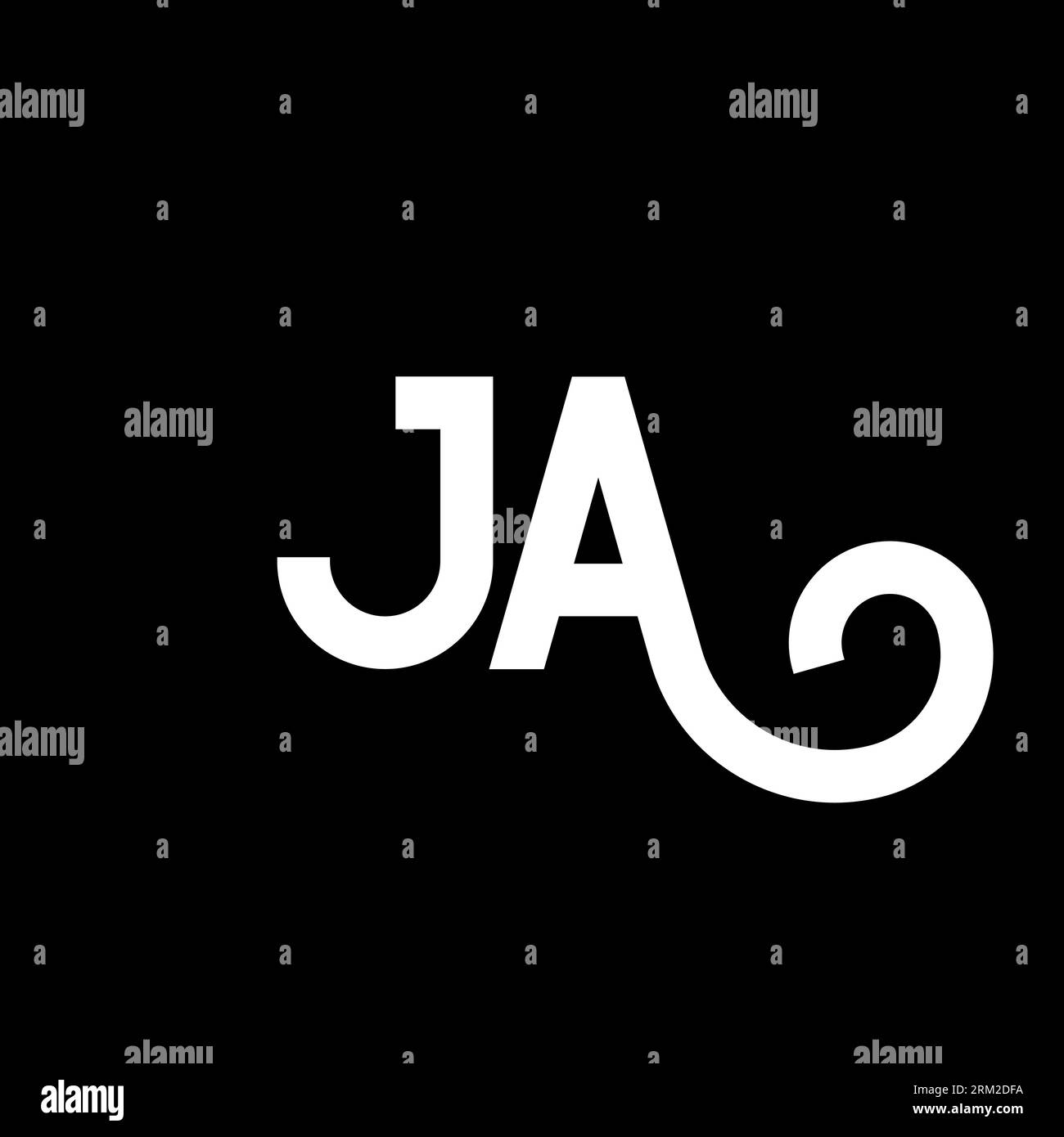JA letter logo design on black background. JA creative initials letter ...