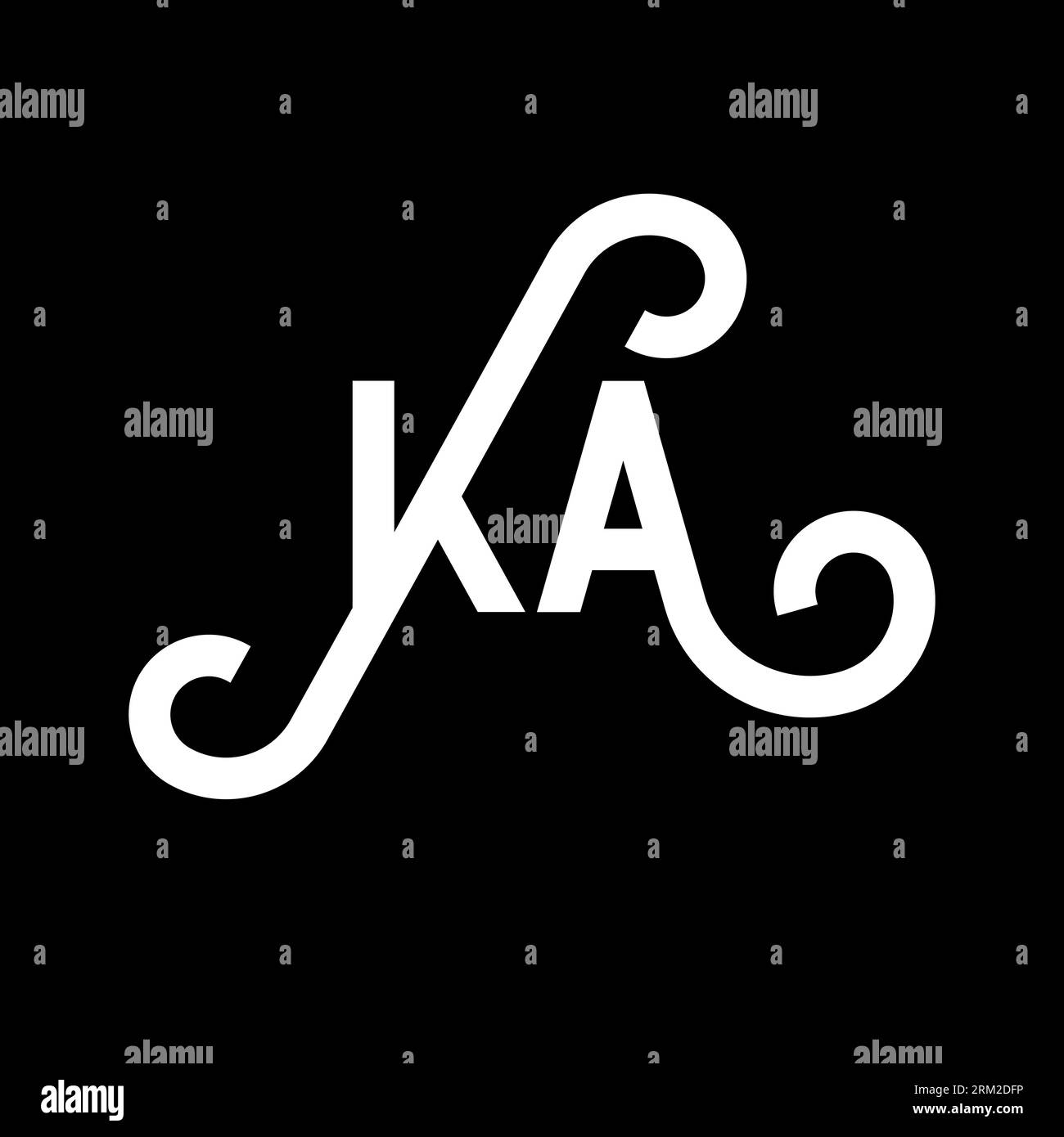 KA letter logo design on black background. KA creative initials letter ...