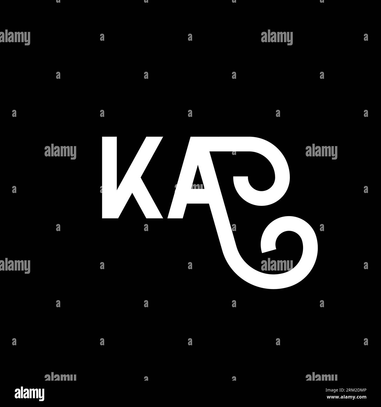 KA letter logo design on black background. KA creative initials letter ...