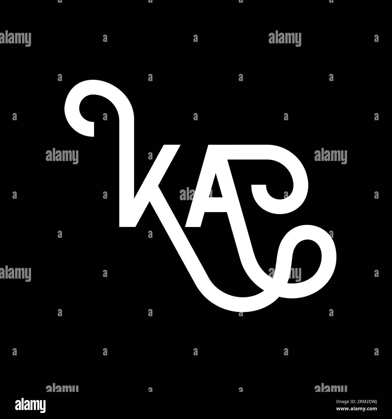 KA letter logo design on black background. KA creative initials letter ...