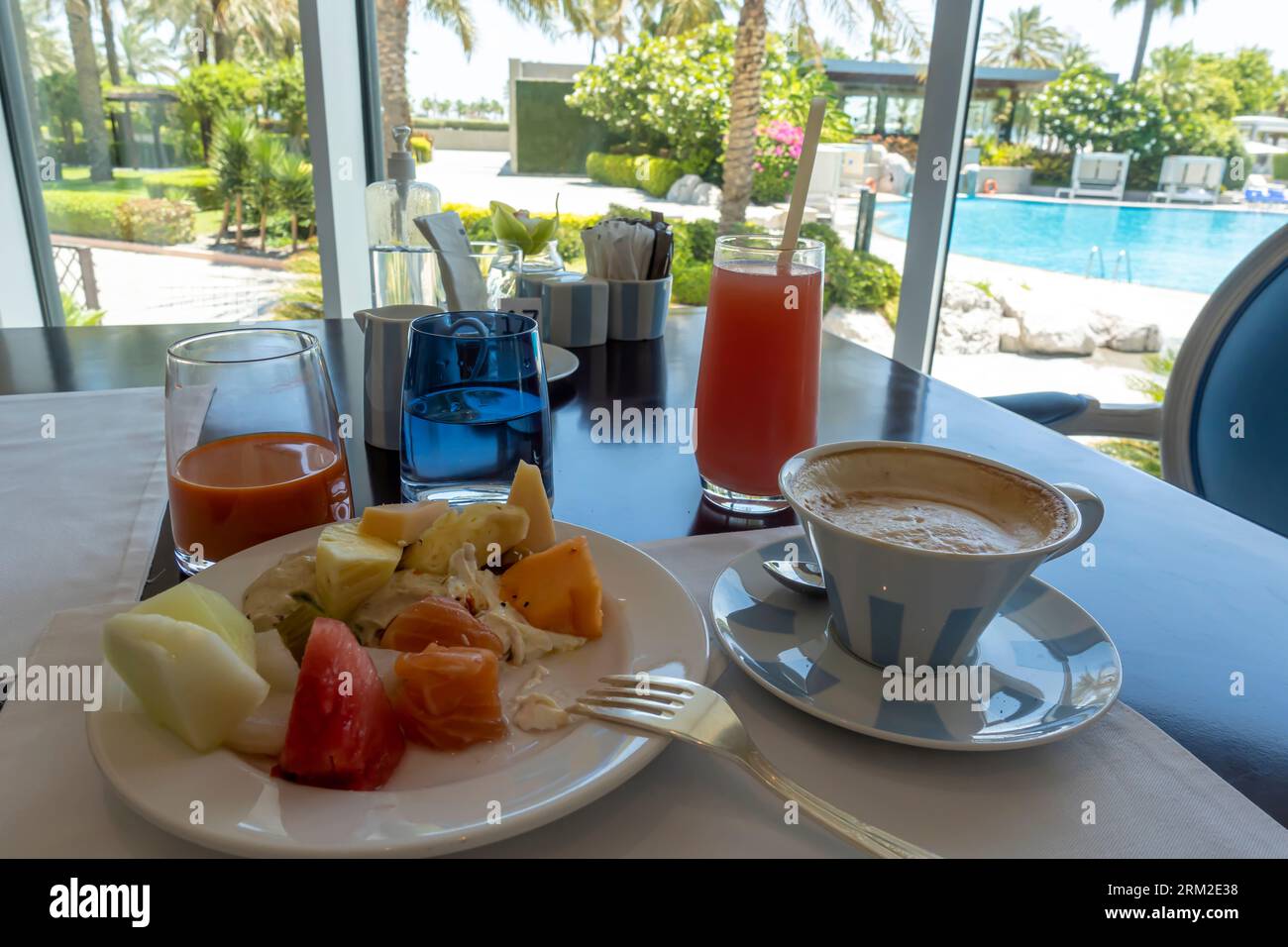 Breakfast served at La Med restaurant in Ritz Carlton Hotel Bahrain ...