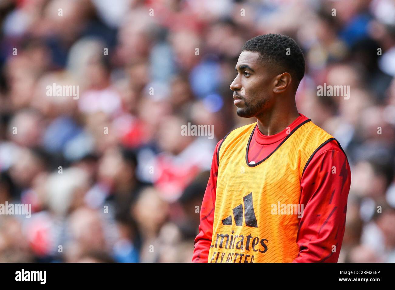 Reiss Nelson #24 of Arsenal during the Premier League match Arsenal vs ...