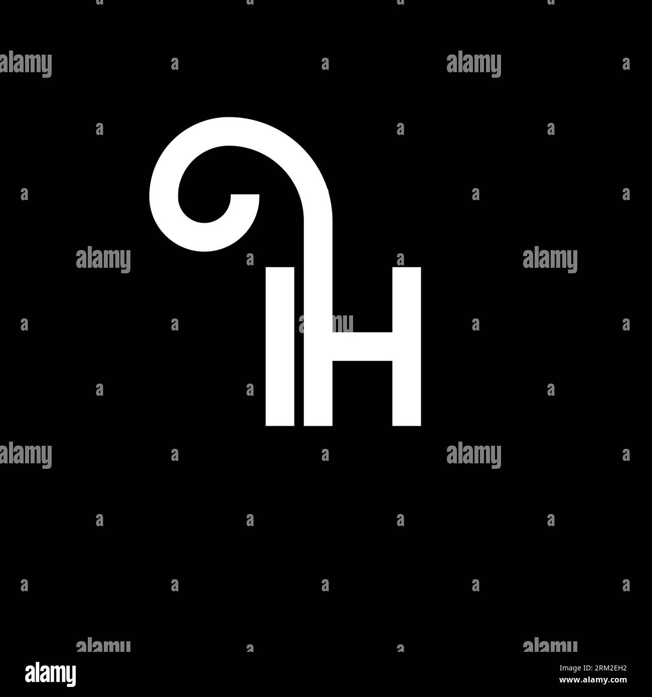 IH letter logo design on black background. IH creative initials letter ...