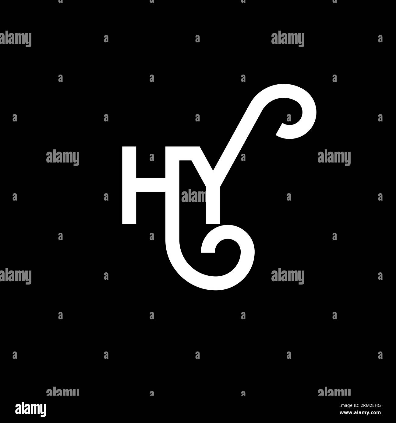 HY letter logo design on black background. HY creative initials letter ...