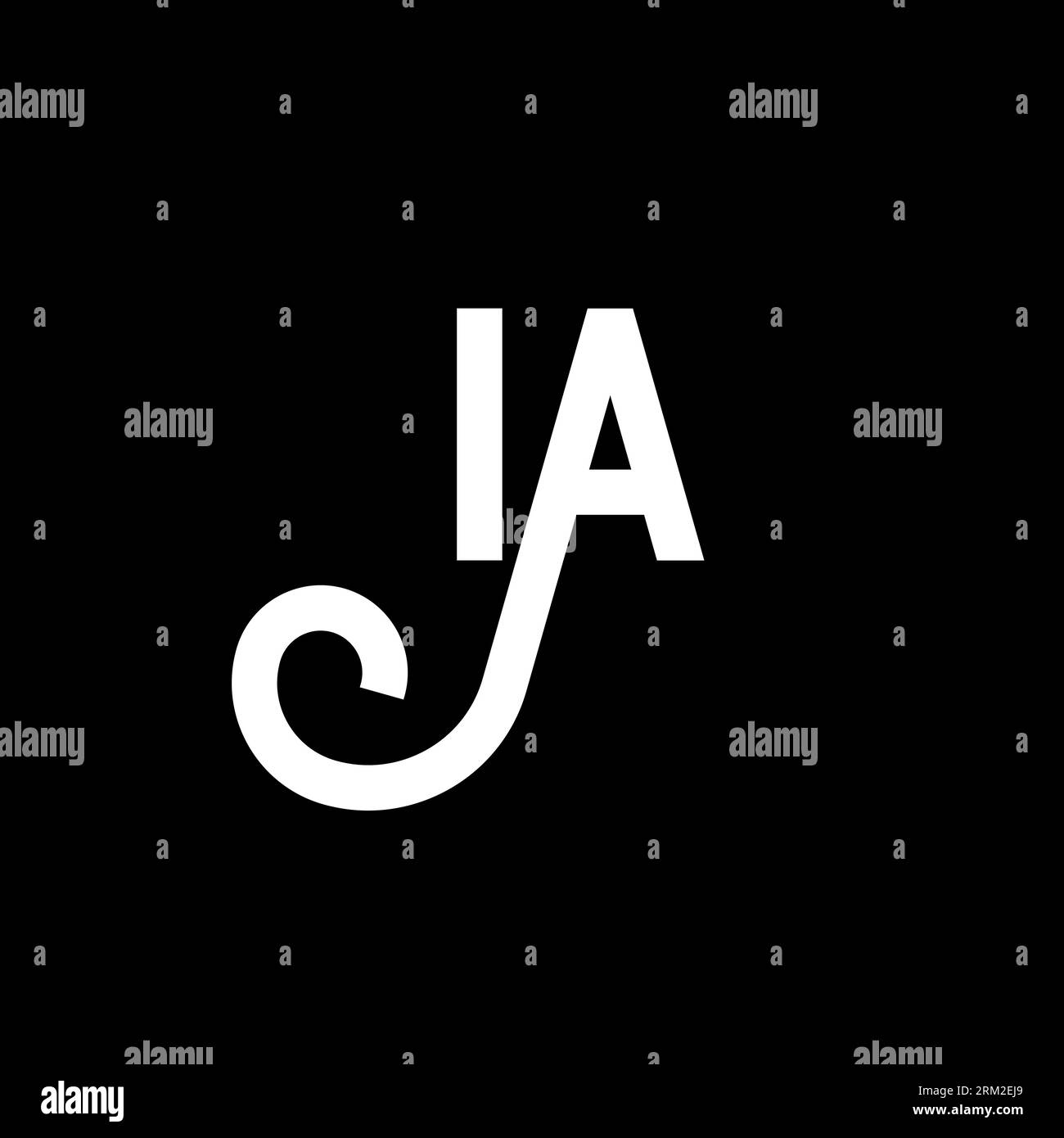 IA letter logo design on black background. IA creative initials letter ...