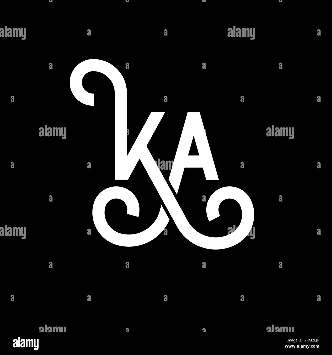 KA letter logo design on black background. KA creative initials letter ...