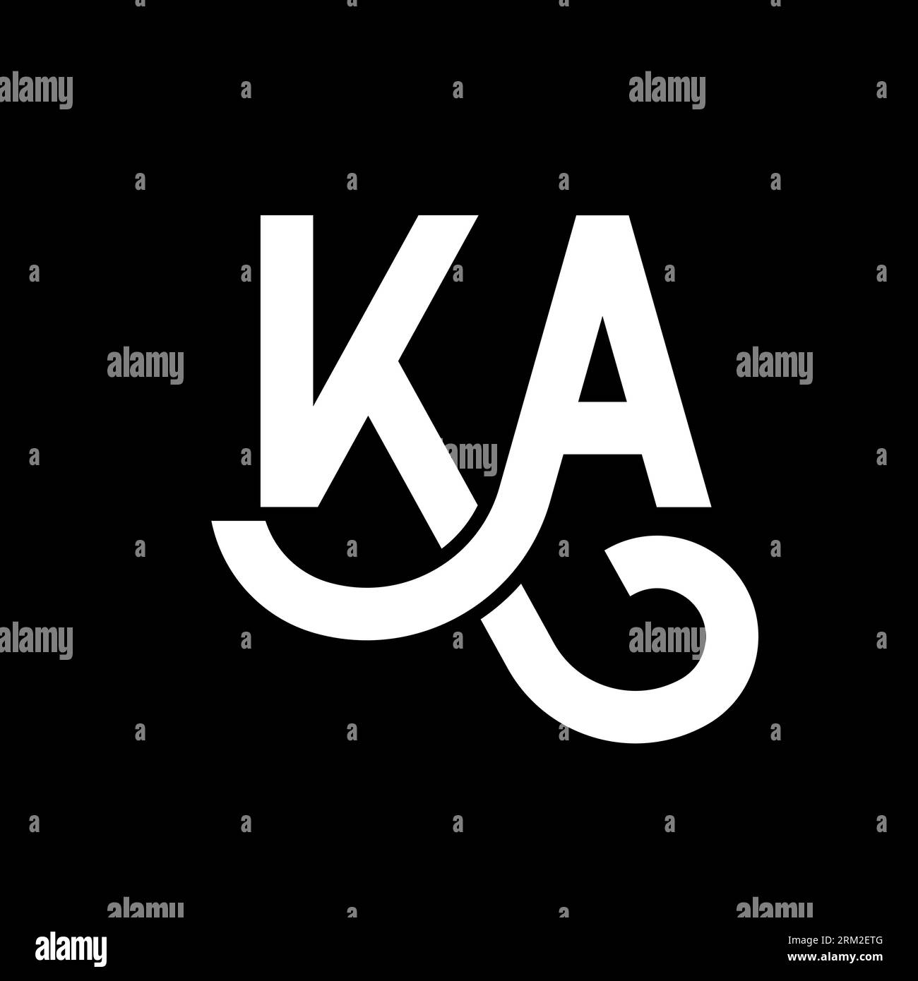 KA letter logo design on black background. KA creative initials letter ...