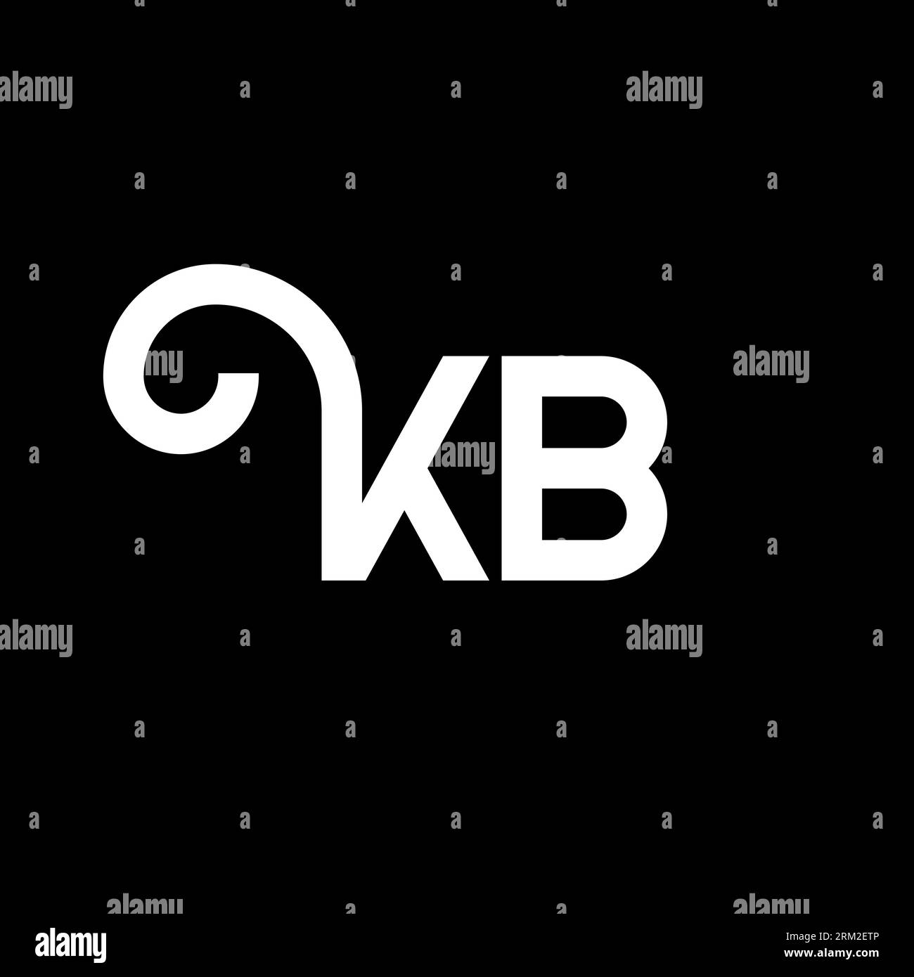 KB letter logo design on black background. KB creative initials letter ...