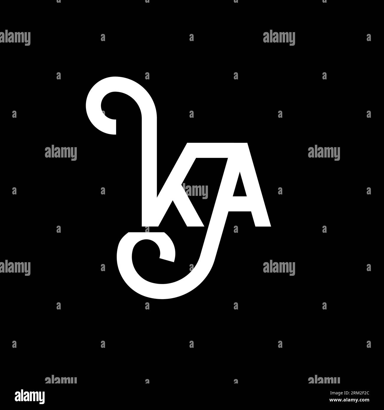 KA letter logo design on black background. KA creative initials letter ...