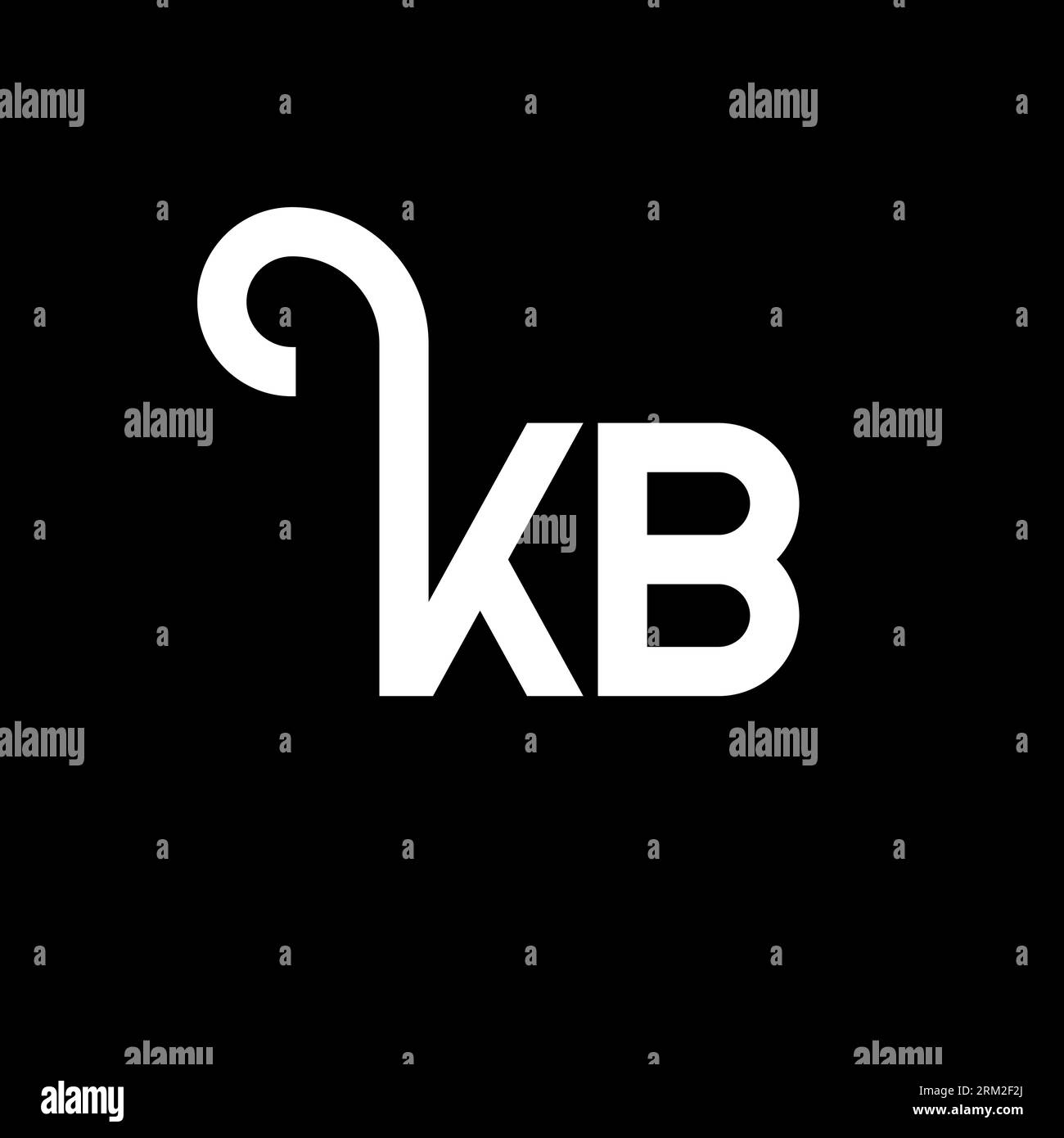 KB letter logo design on black background. KB creative initials letter ...