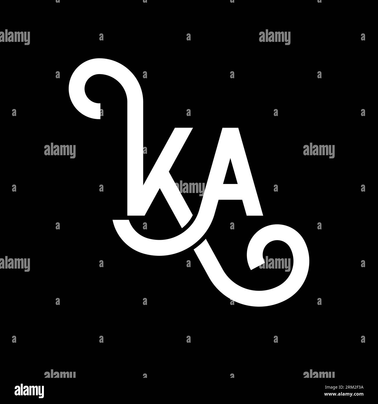 KA letter logo design on black background. KA creative initials letter ...