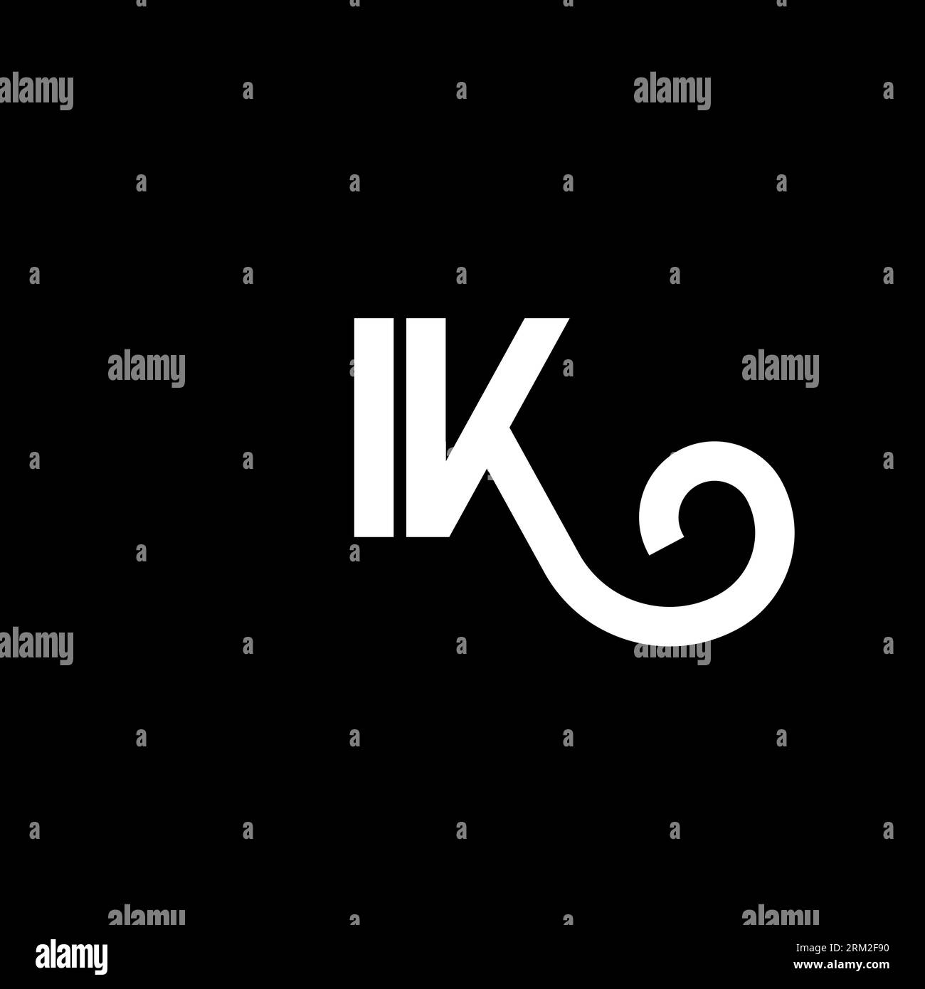 IK letter logo design on black background. IK creative initials letter ...