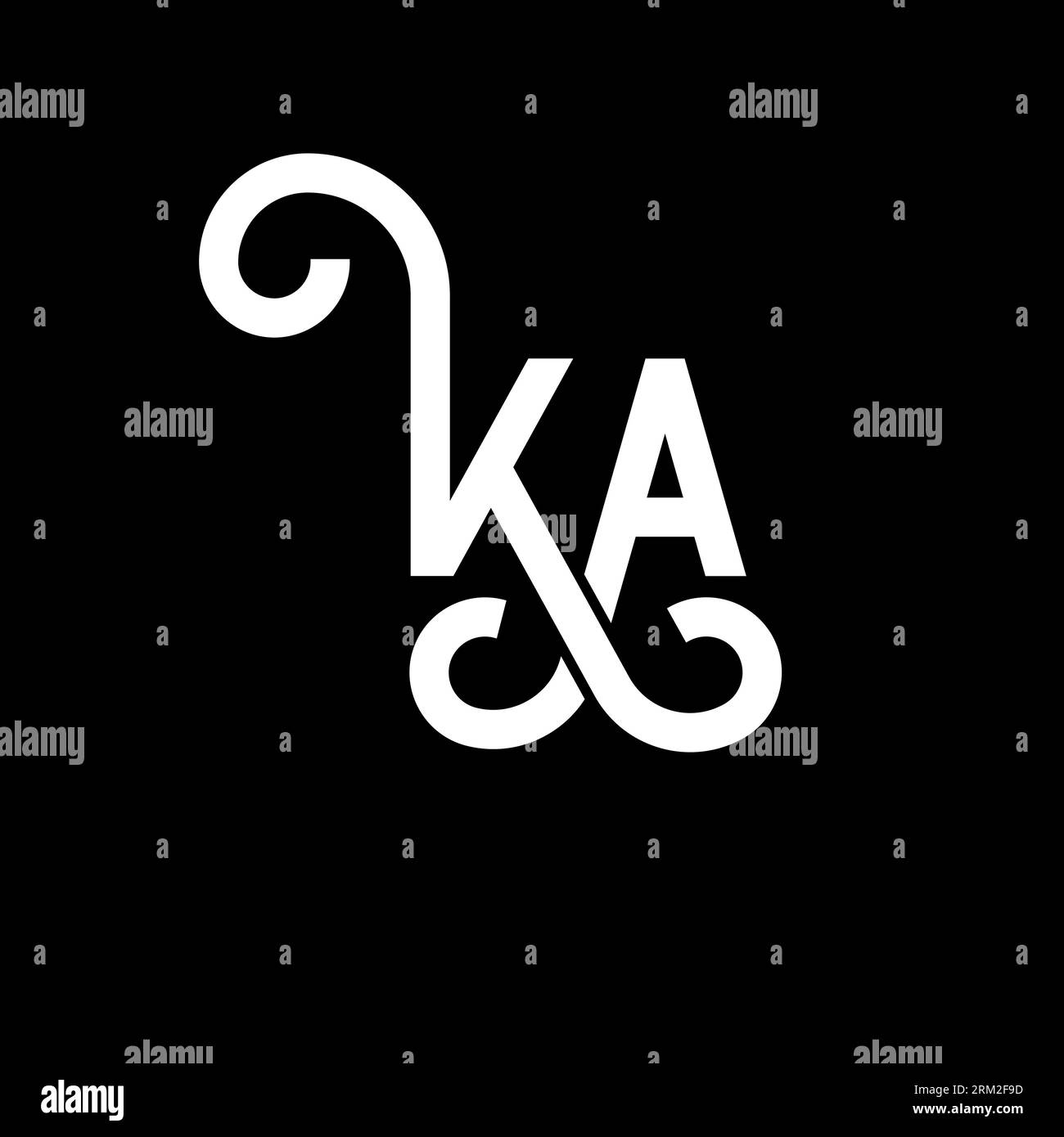 KA letter logo design on black background. KA creative initials letter ...