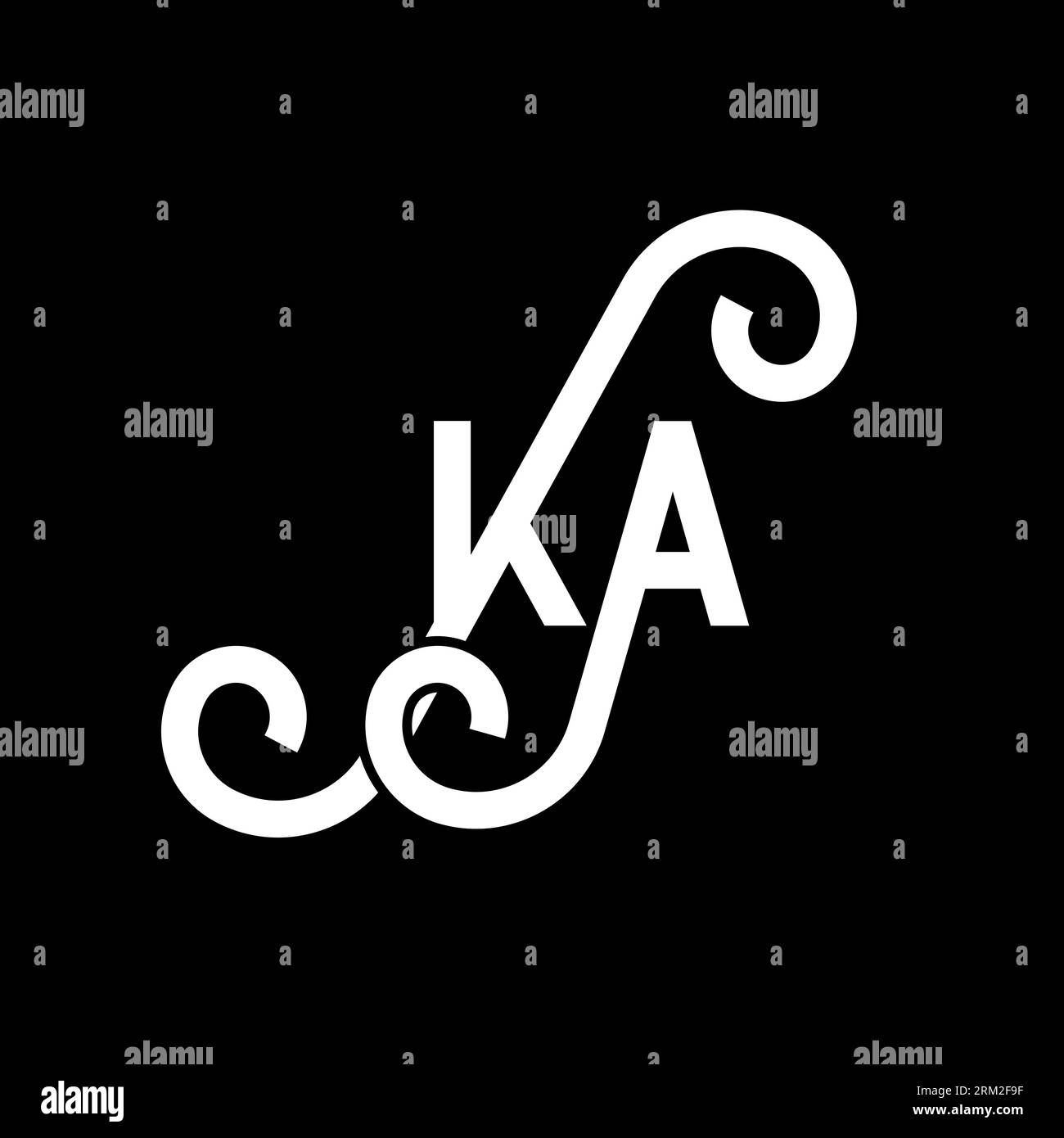 KA letter logo design on black background. KA creative initials letter ...