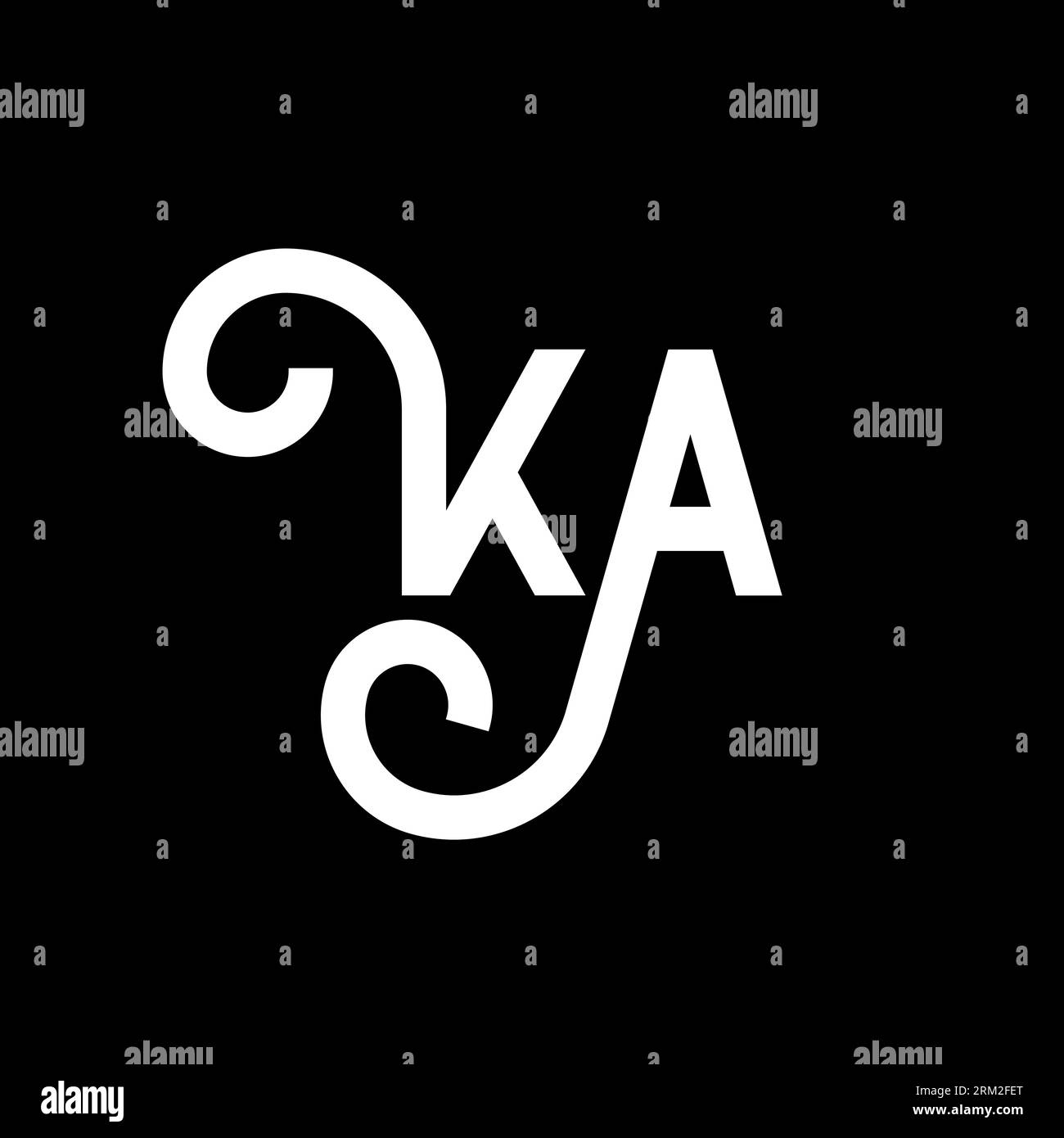 KA letter logo design on black background. KA creative initials letter ...
