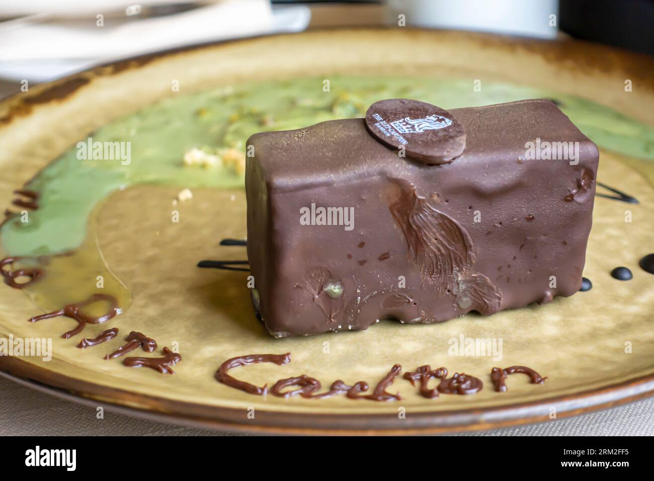 Ritz-Carlton Cake served in Ritz Carlton Bahrain hotel Stock Photo - Alamy