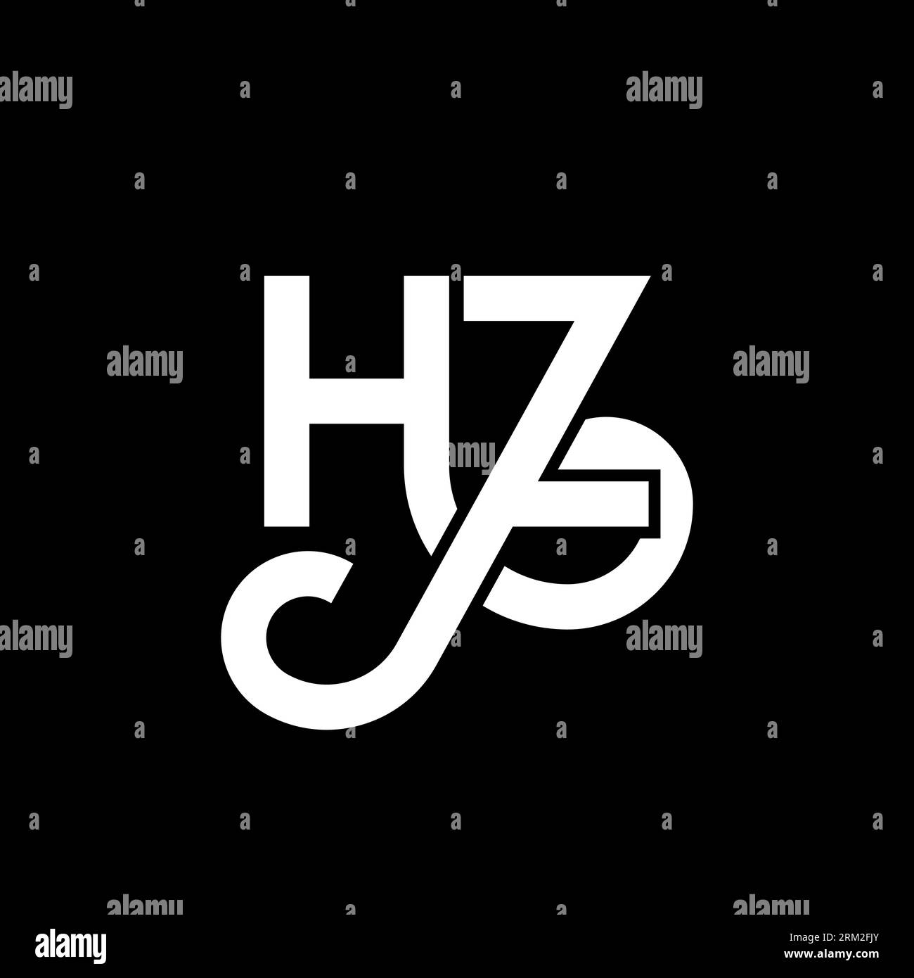 HZ letter logo design on black background. HZ creative initials letter ...