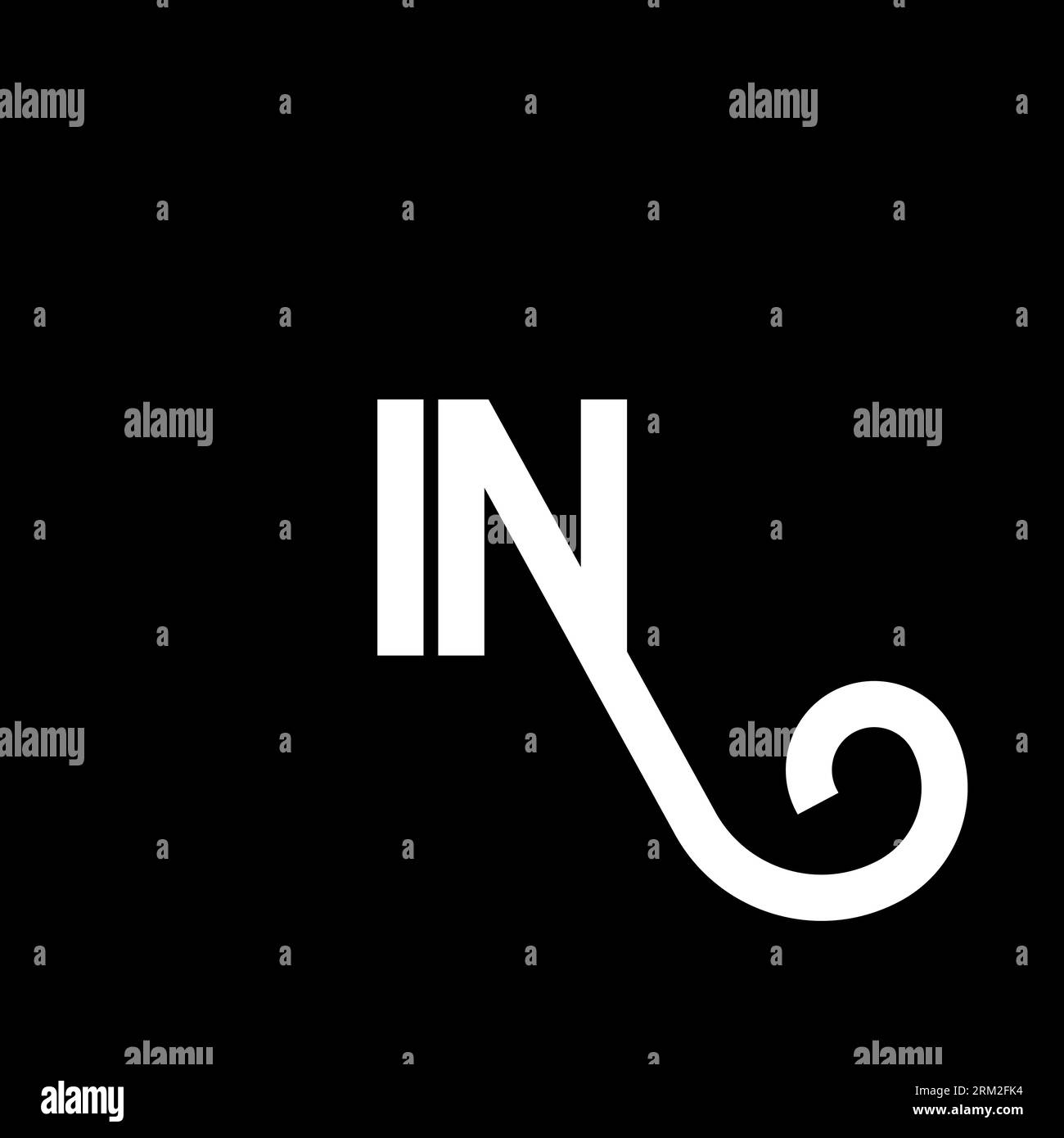 IN letter logo design on black background. IN creative initials letter ...