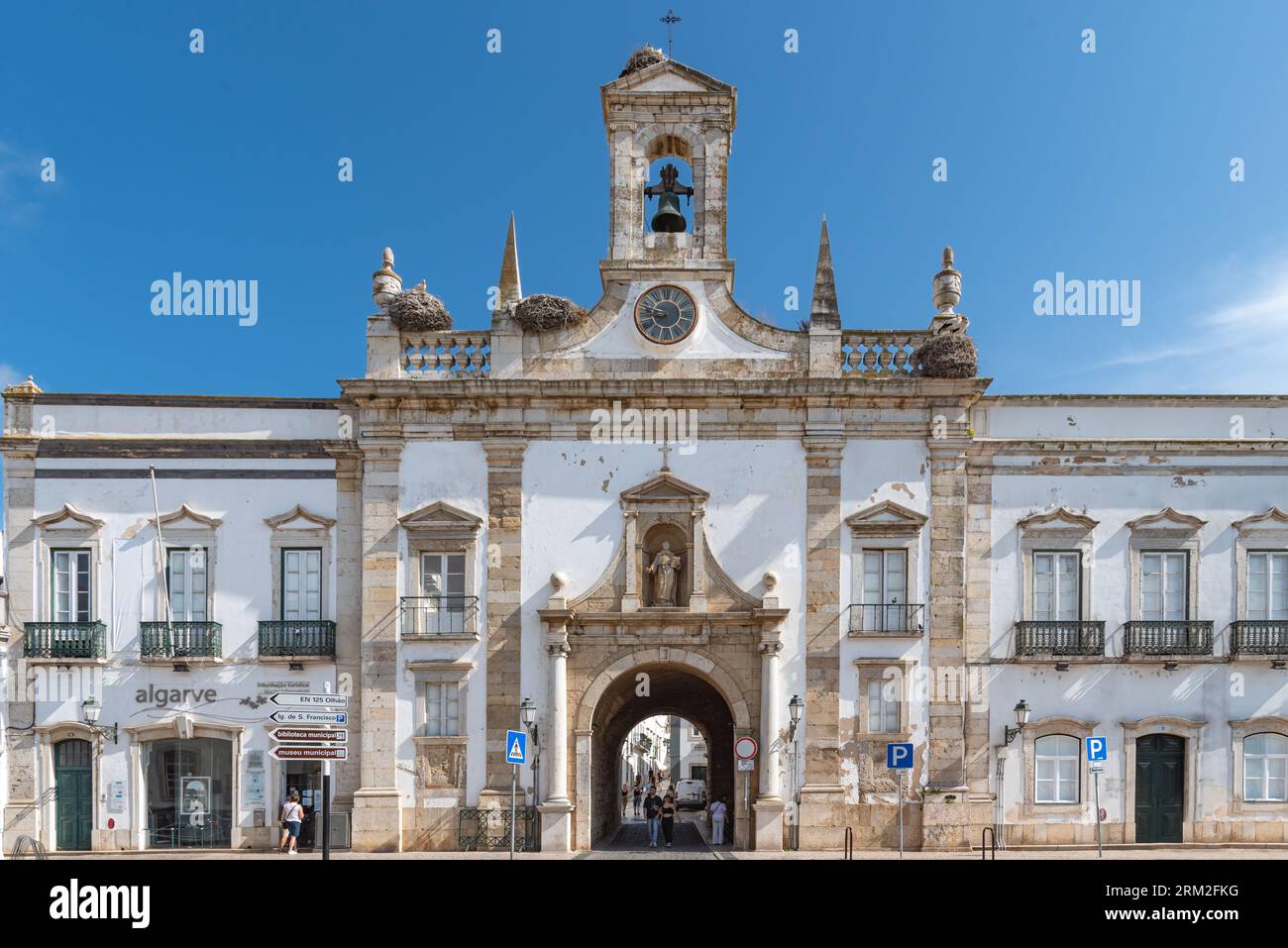Arch of the village in the capital of the Algarve, Faro, Portugal Stock ...