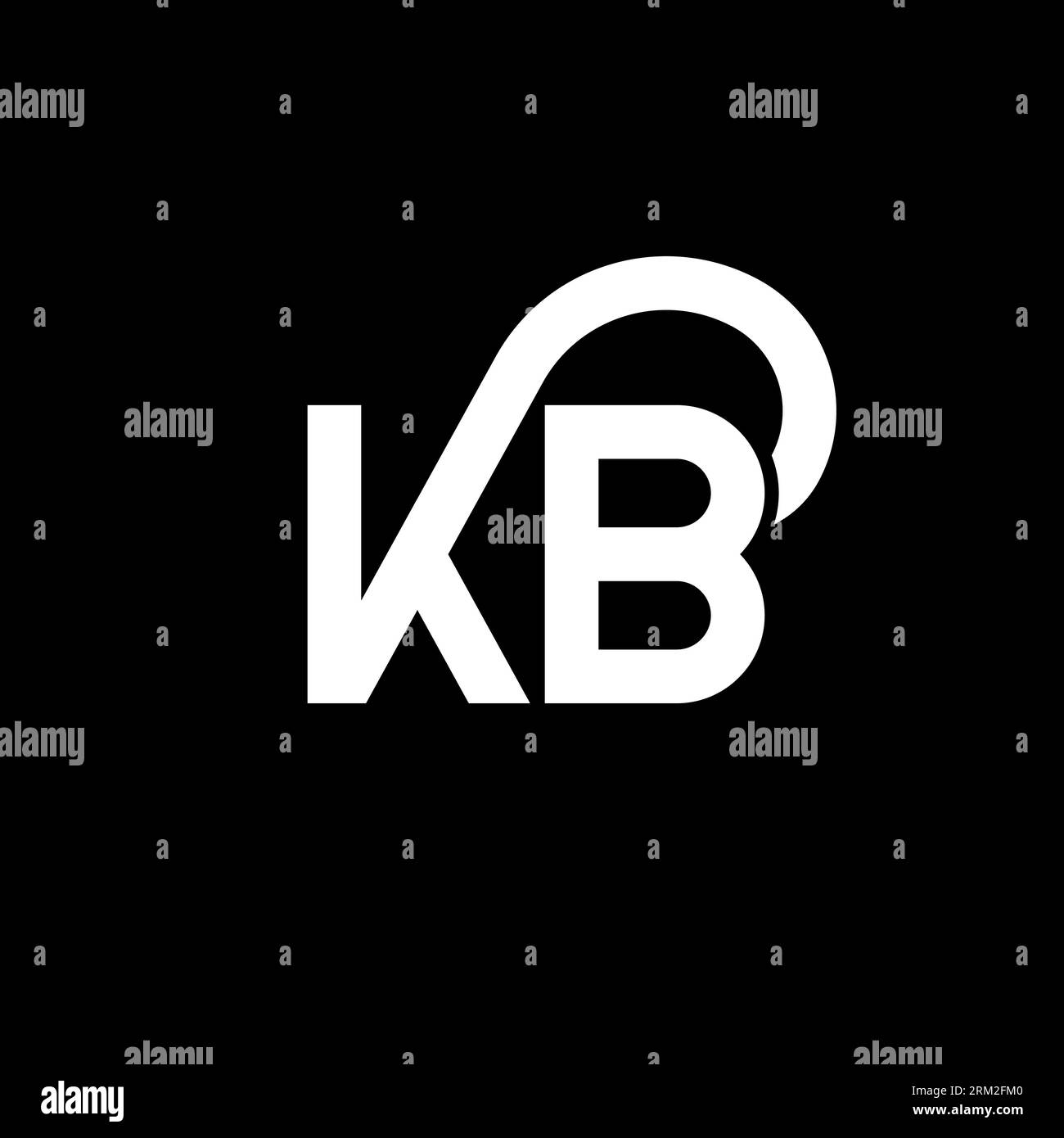 KB letter logo design on black background. KB creative initials letter ...