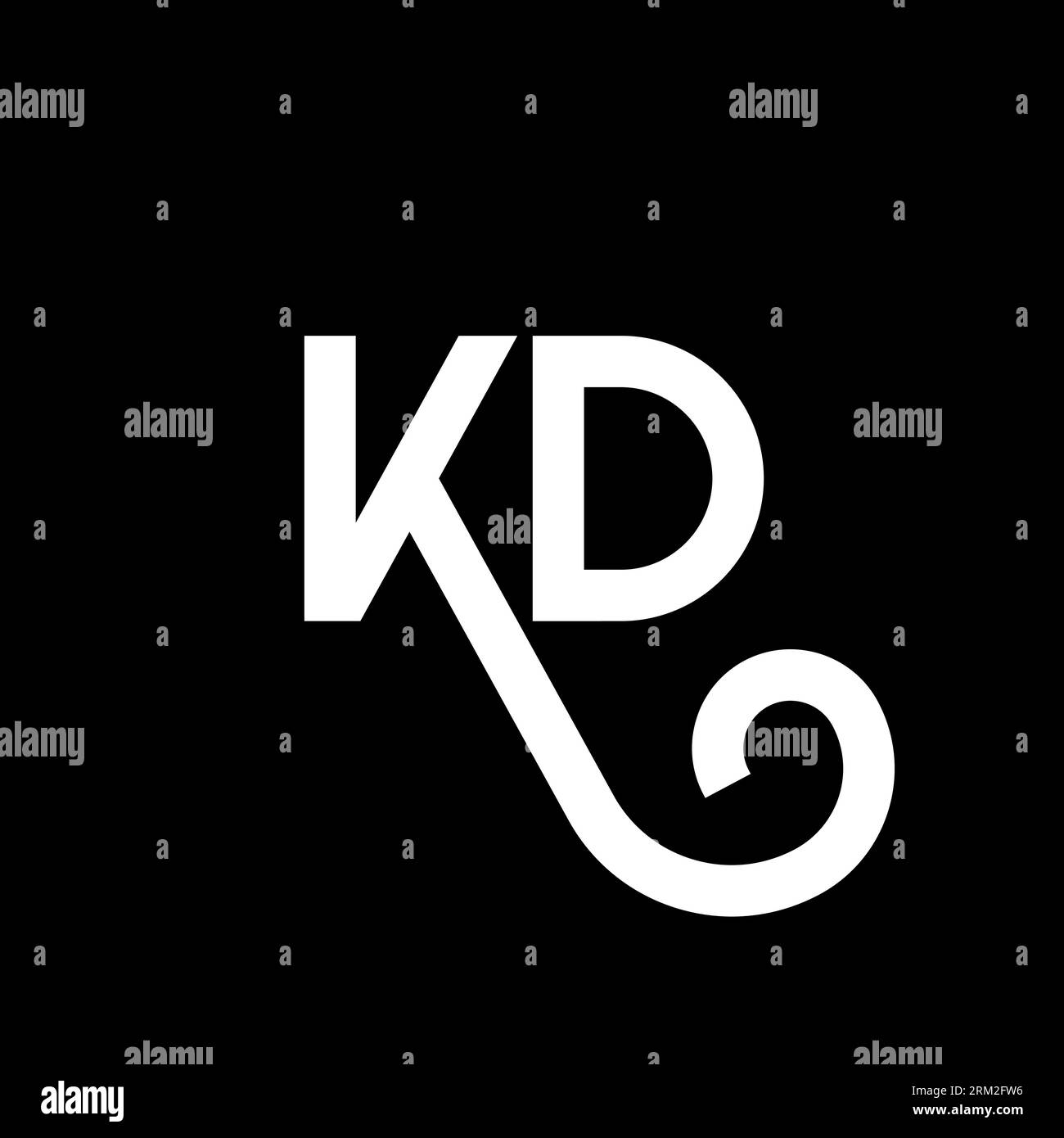 KD letter logo design on black background. KD creative initials letter ...