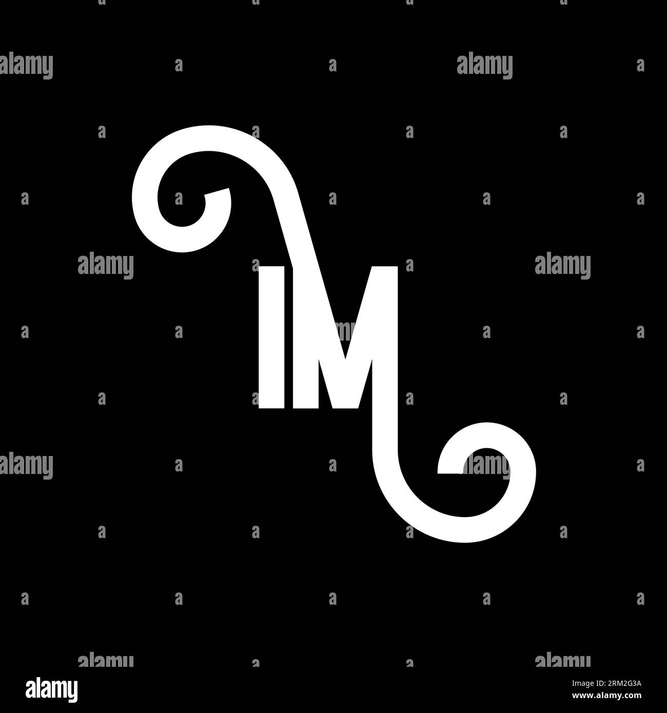 IM letter logo design on black background. IM creative initials letter ...