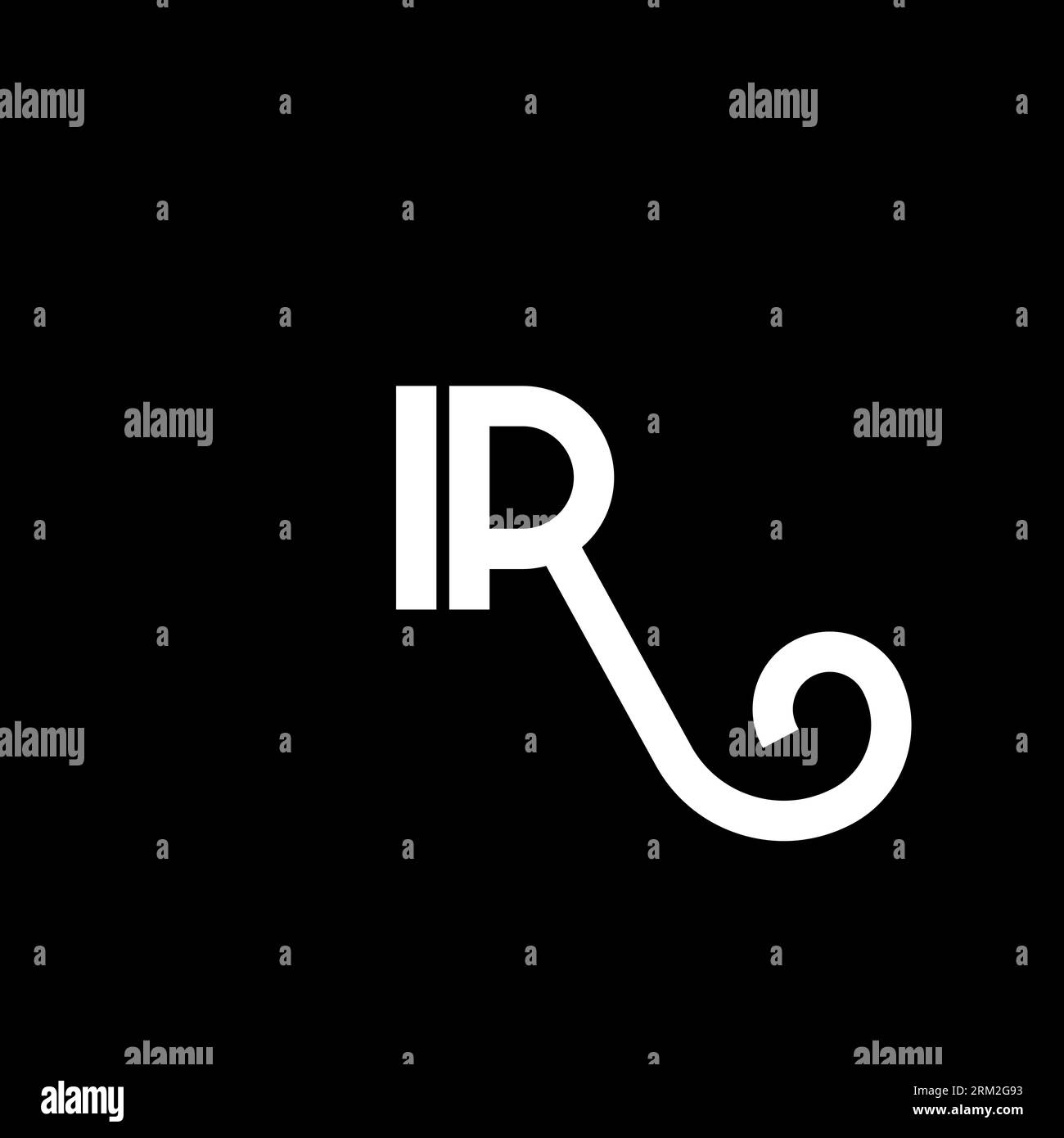 IR letter logo design on black background. IR creative initials letter ...