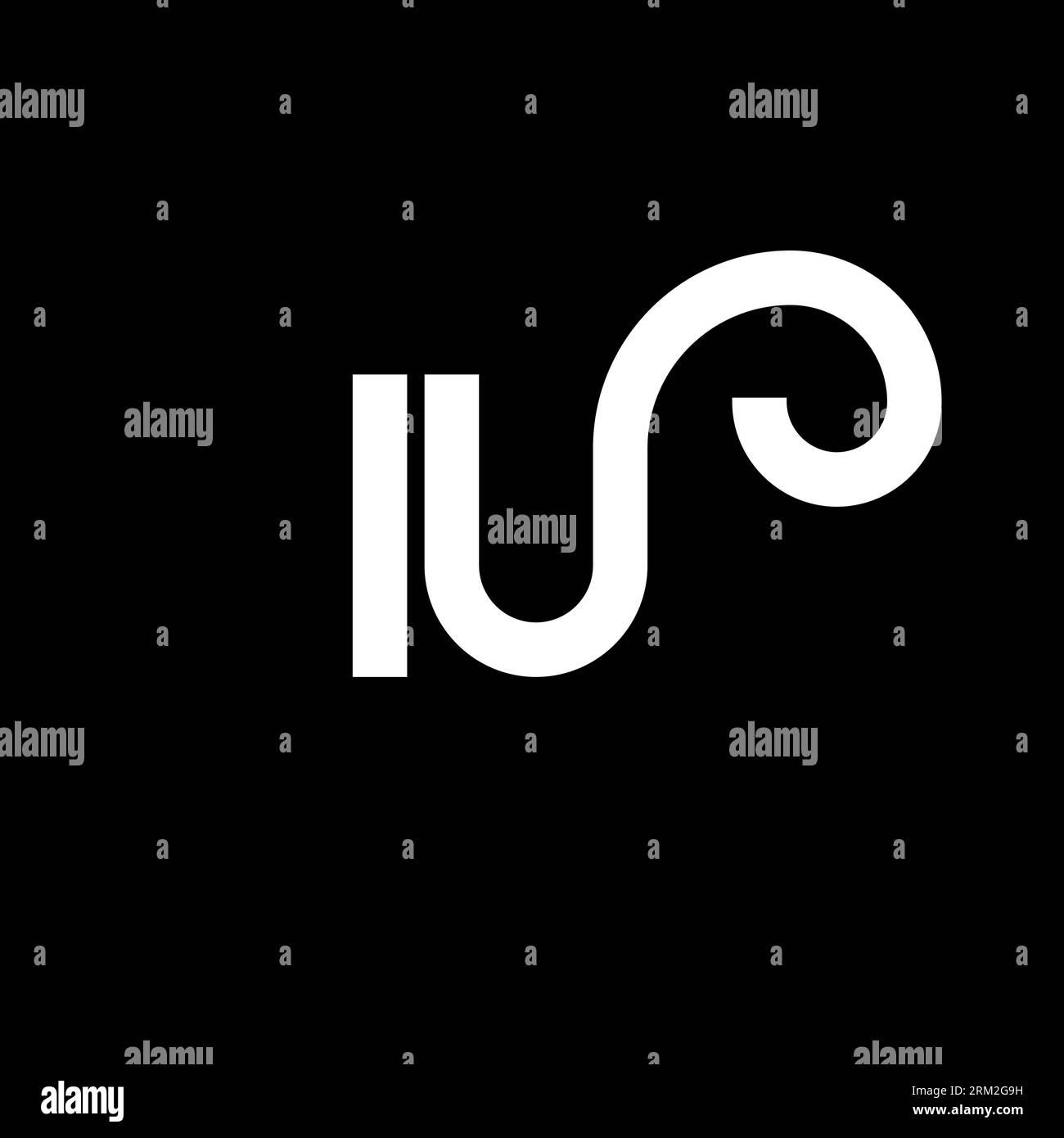IU letter logo design on black background. IU creative initials letter ...