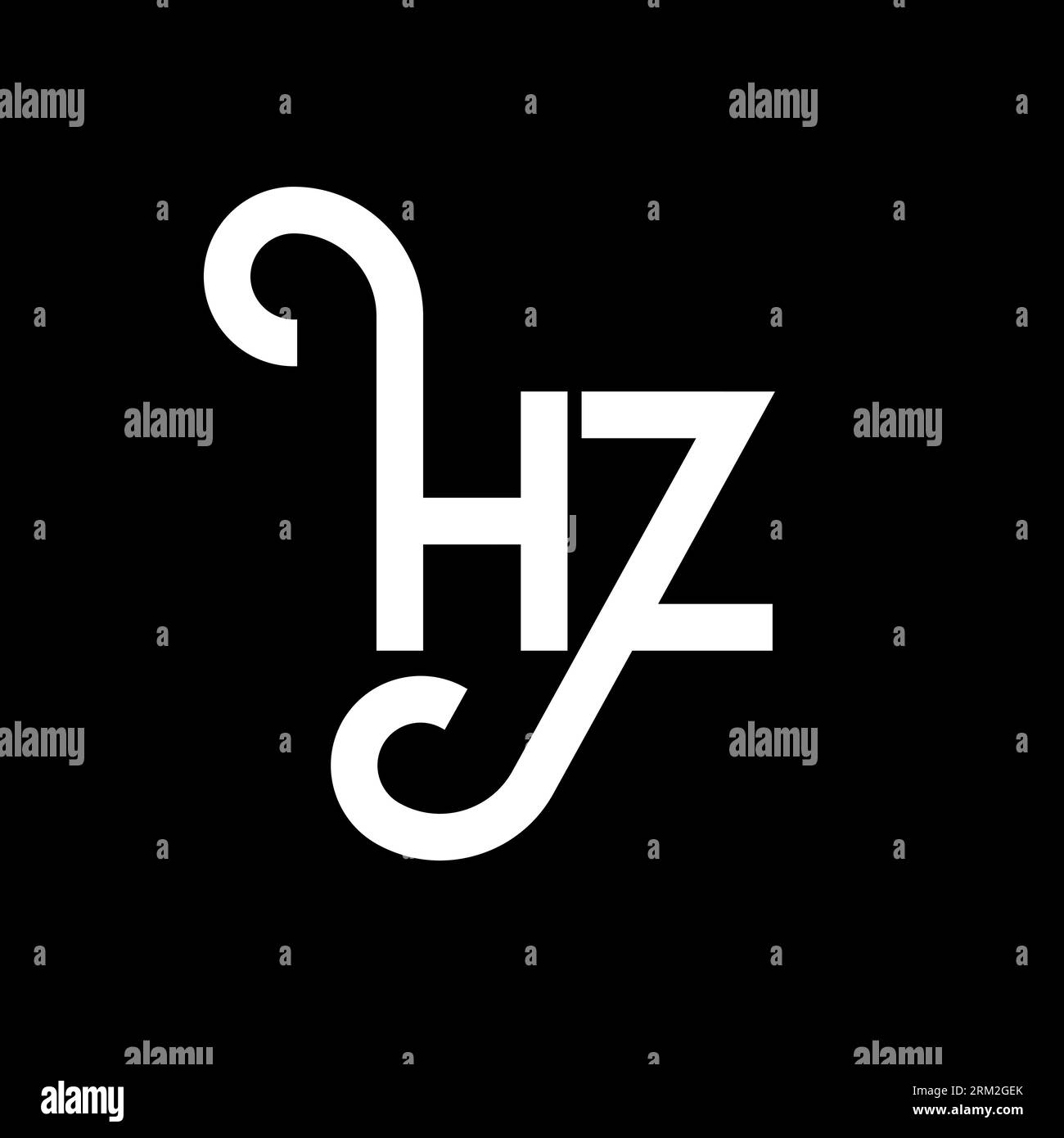 HZ letter logo design on black background. HZ creative initials letter ...