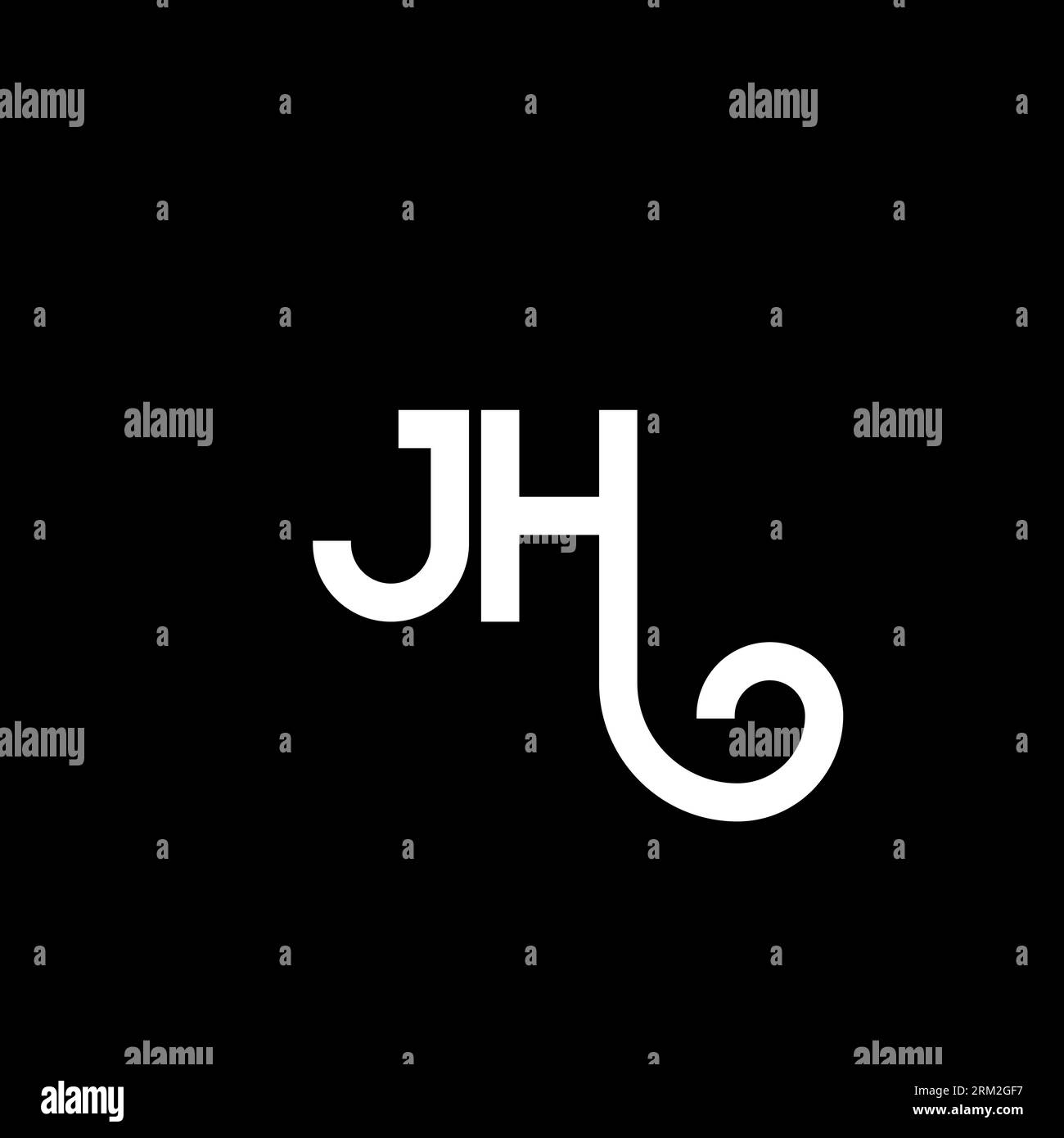 JH letter logo design on black background. JH creative initials letter ...